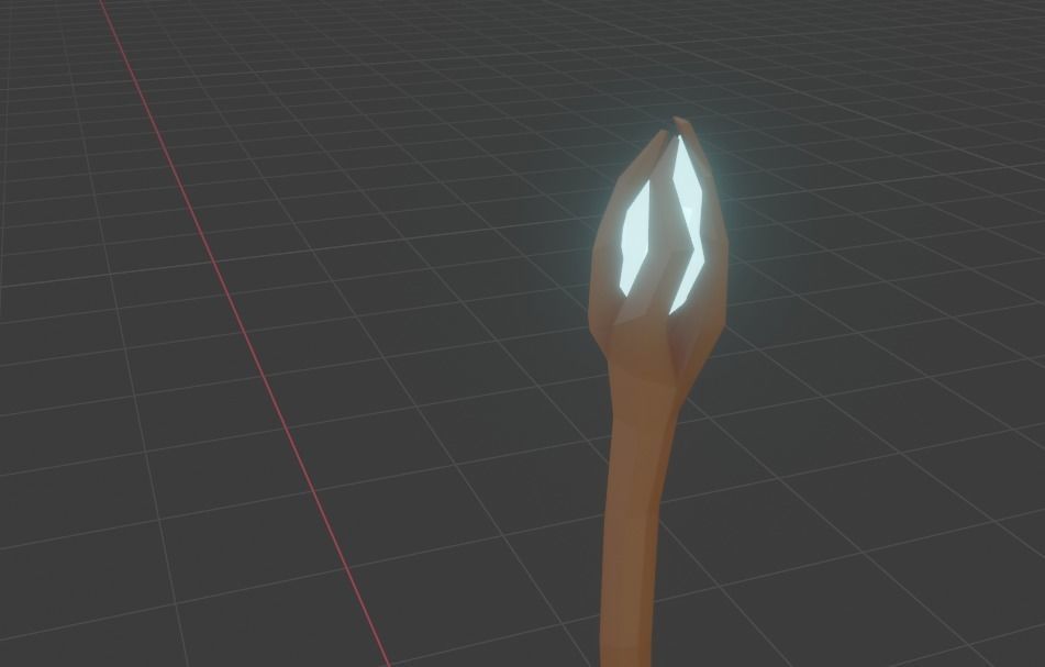 3D model Stylized Wizard Wooden Staff Of Light VR / AR / low-poly ...