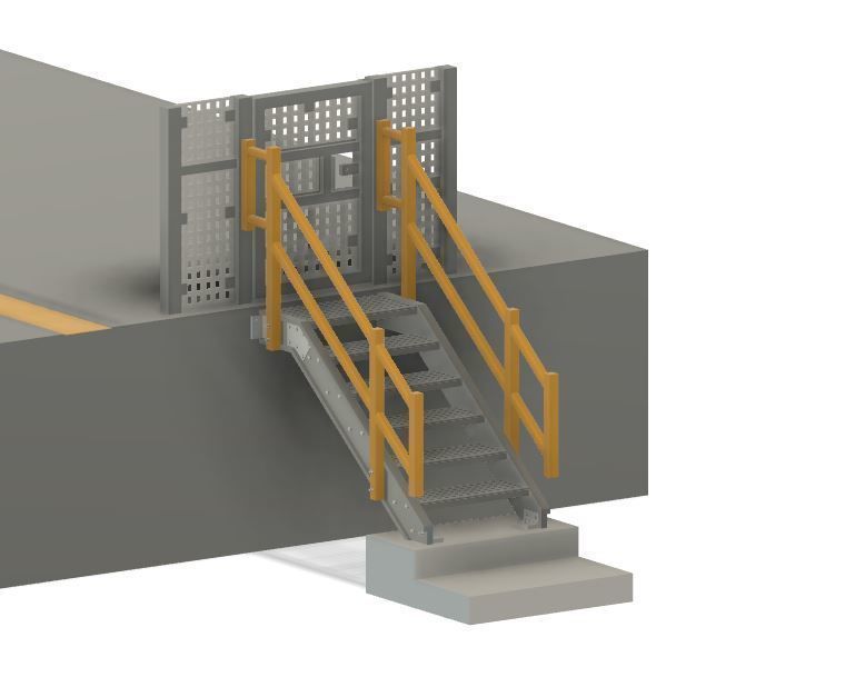 Model Railway Platform Access Steps and Access Gate 3D model 3D ...