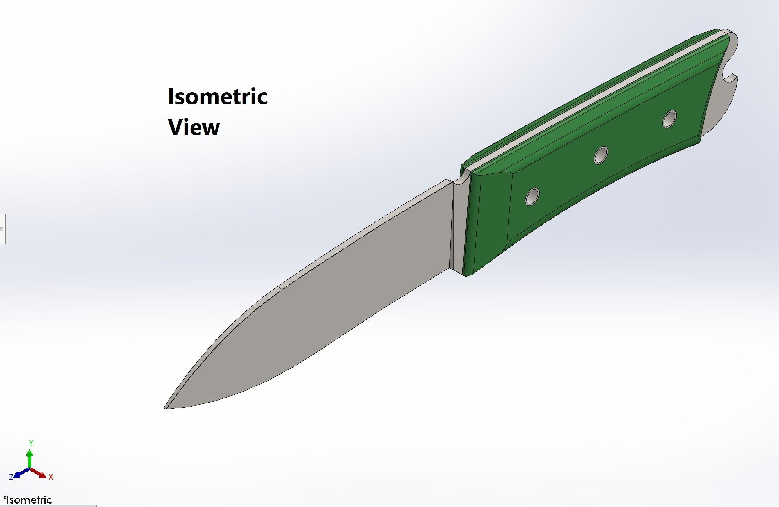 Knife Design 1 - SolidWorks CAD Model 3D model rigged | CGTrader