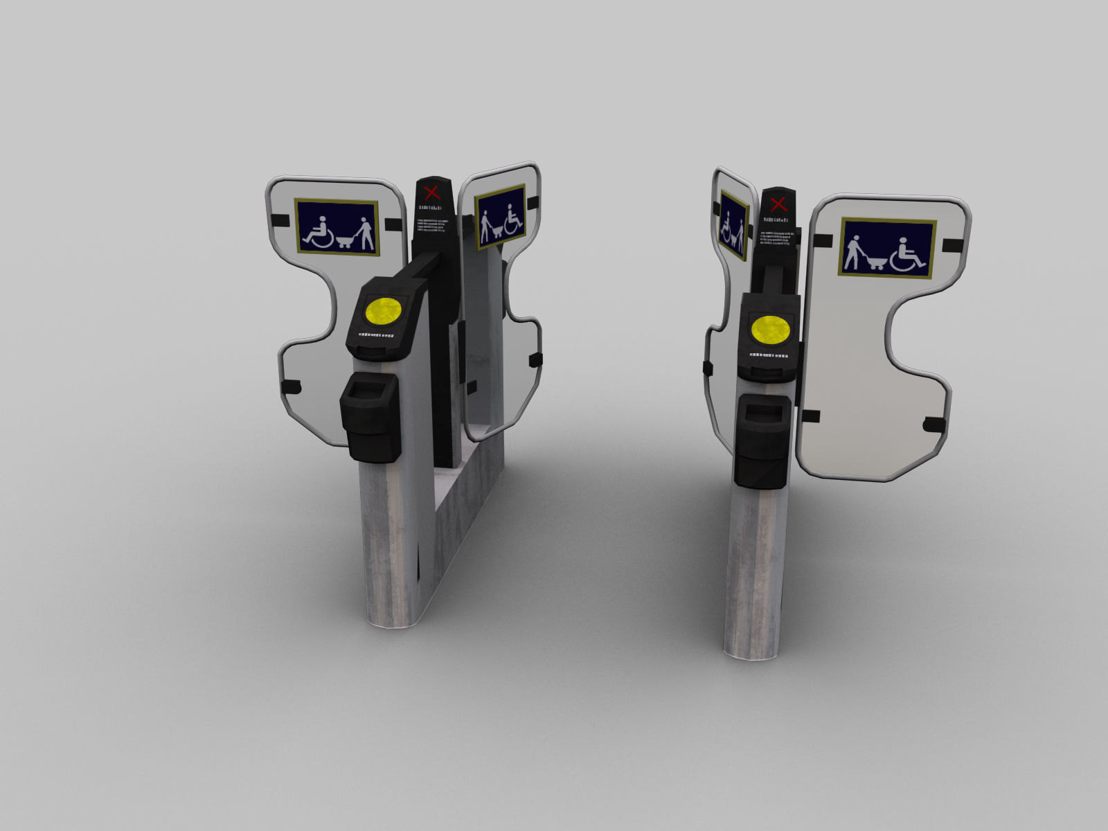 3D model Ticket Gate VR / AR / low-poly | CGTrader