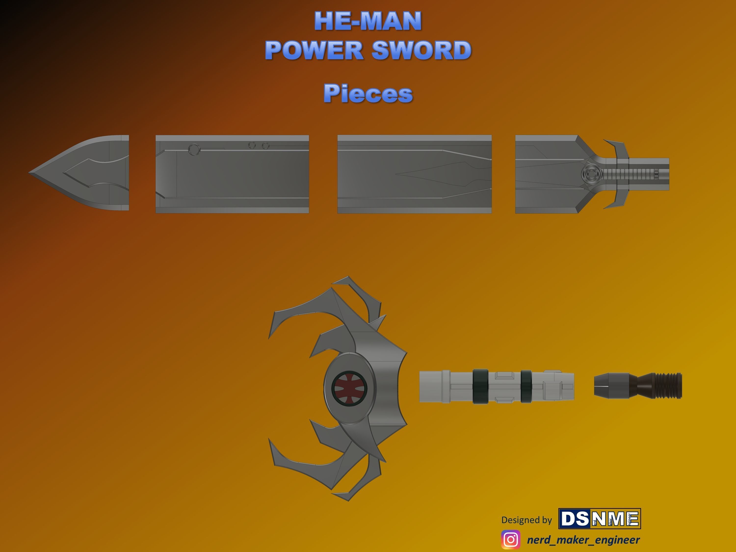 HE-MAN Power Sword 2002 - Life Size 3D model 3D printable | CGTrader