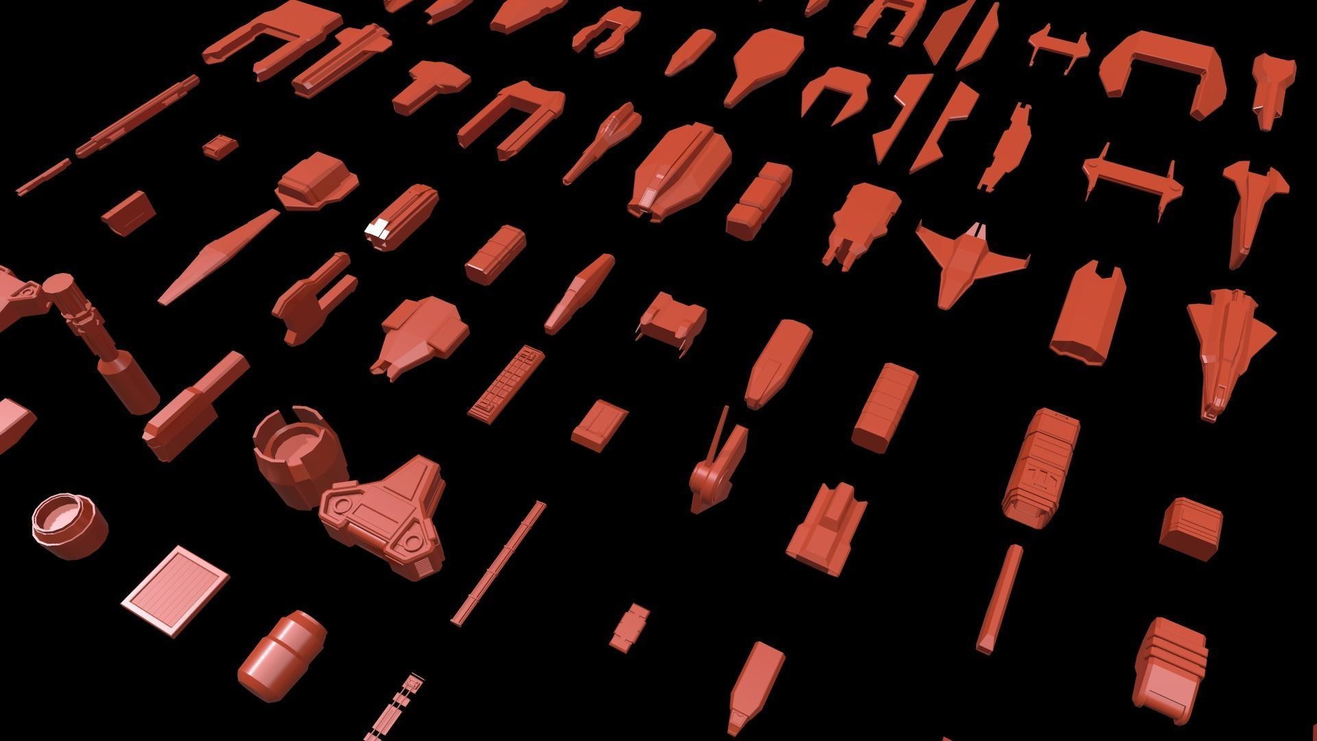 3D model Low Poly Kit Bash Sci-FI Ships VR / AR / low-poly | CGTrader