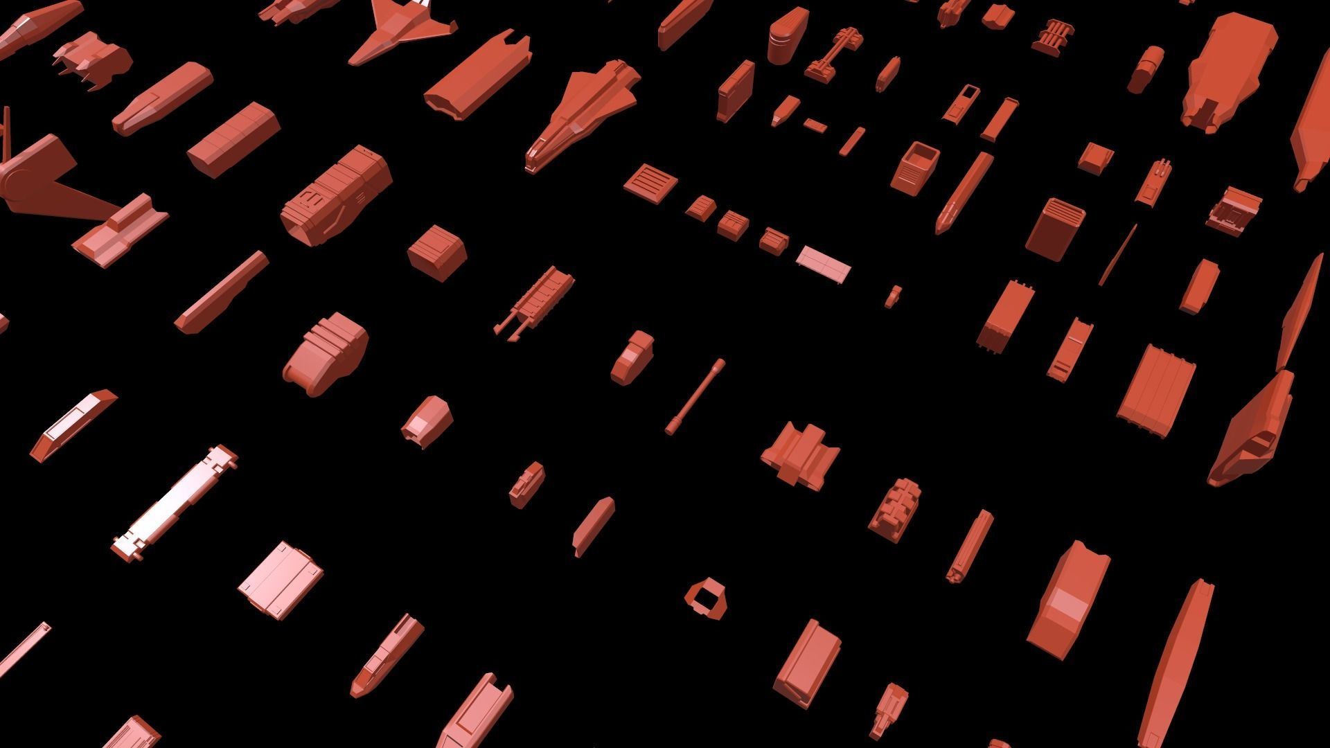 3D model Low Poly Kit Bash Sci-FI Ships VR / AR / low-poly | CGTrader