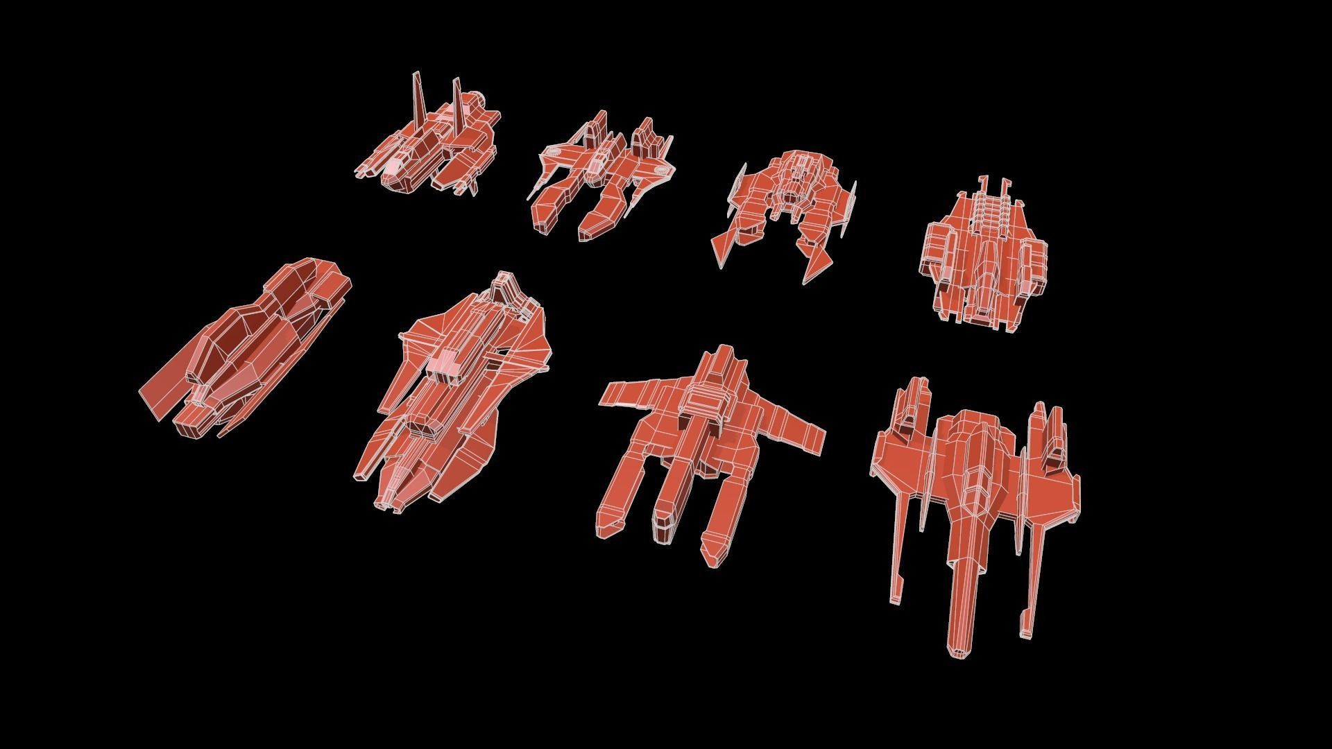 3D model Low Poly Kit Bash Sci-FI Ships VR / AR / low-poly | CGTrader