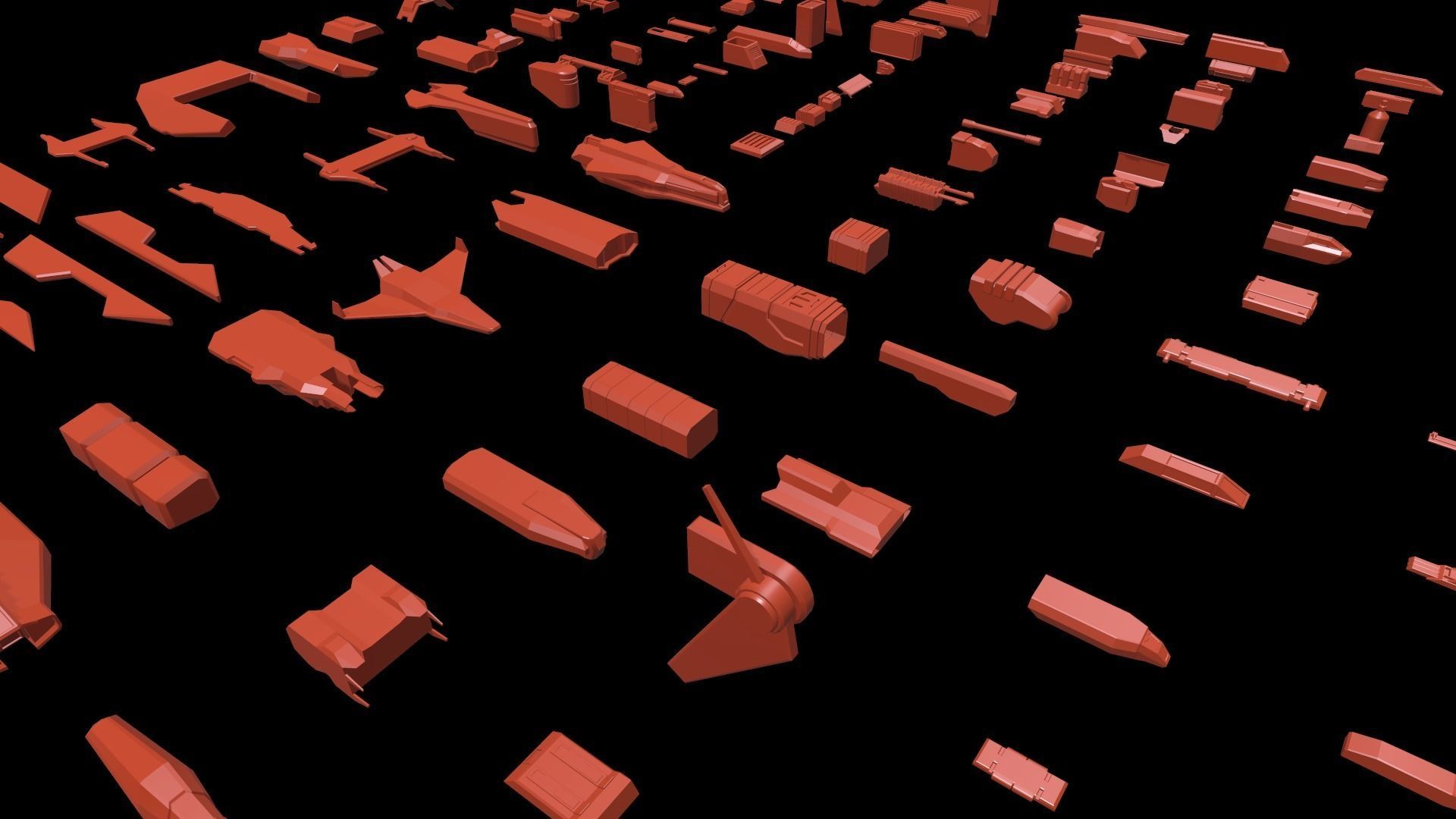 3D model Low Poly Kit Bash Sci-FI Ships VR / AR / low-poly | CGTrader