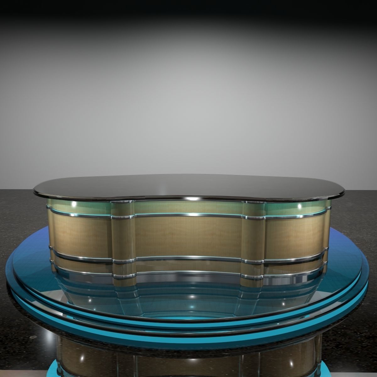 News Room Desk - Talk Show Desk 3D model | CGTrader