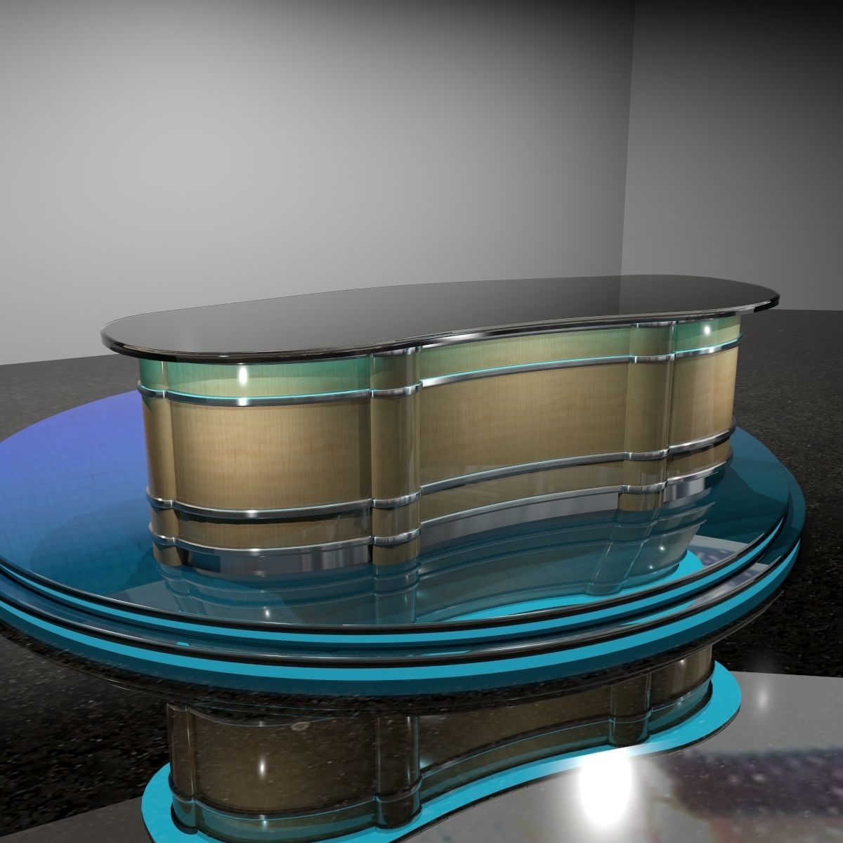 News Room Desk - Talk Show Desk 3D model | CGTrader