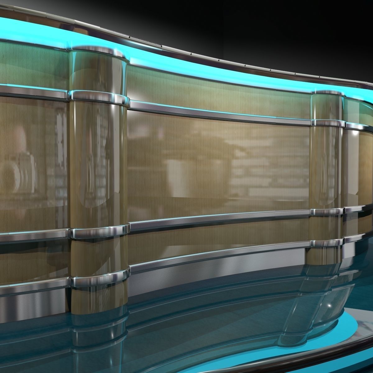 News Room Desk - Talk Show Desk 3D model | CGTrader