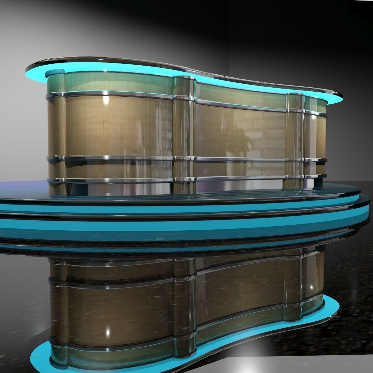 News Room Desk - Talk Show Desk 3D model | CGTrader