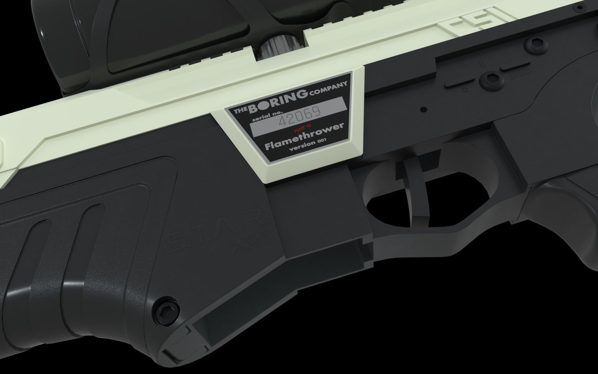 3D model The Boring Company Not a Flamethrower Gun VR / AR / low-poly ...