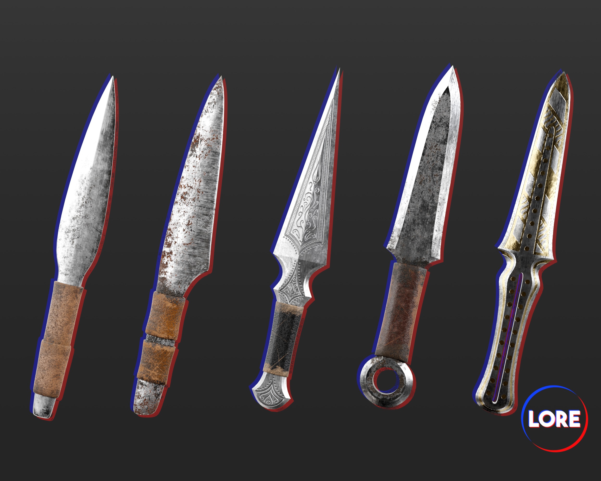 Medieval Collection Weapons Throwing Knives VR / AR / low-poly | CGTrader