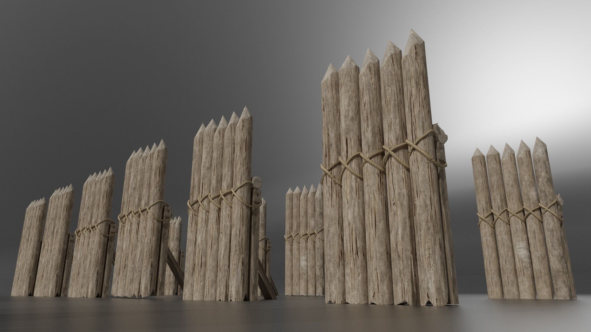 3D model Wooden Palisade Pack JFG V2 VR / AR / low-poly | CGTrader