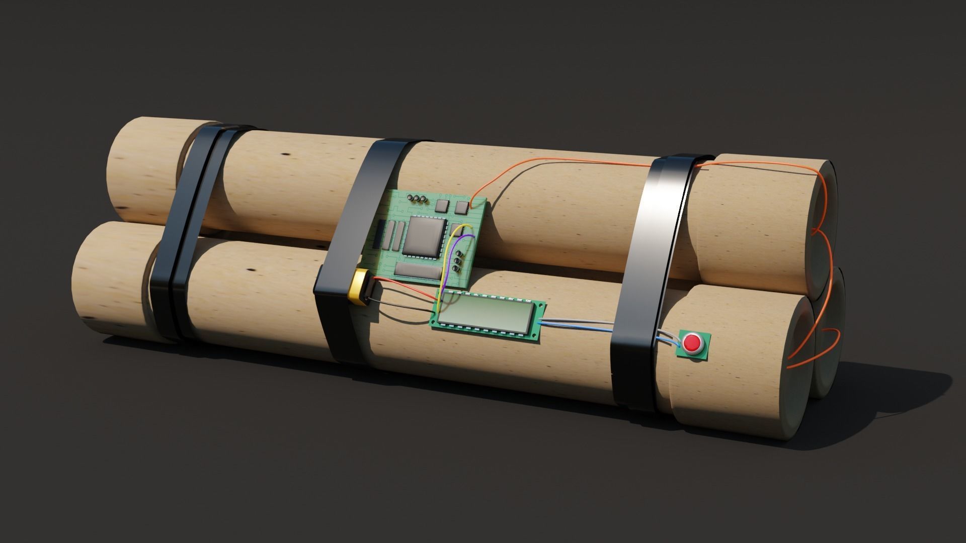 Bomb clock PipeBomb 3D Model Low Poly free VR / AR / low-poly 3D model ...