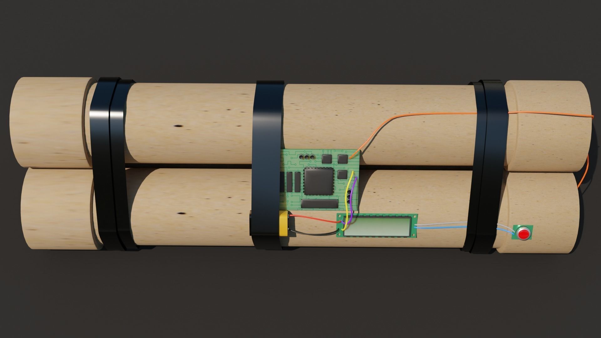 Bomb clock PipeBomb 3D Model Low Poly free VR / AR / low-poly 3D model ...