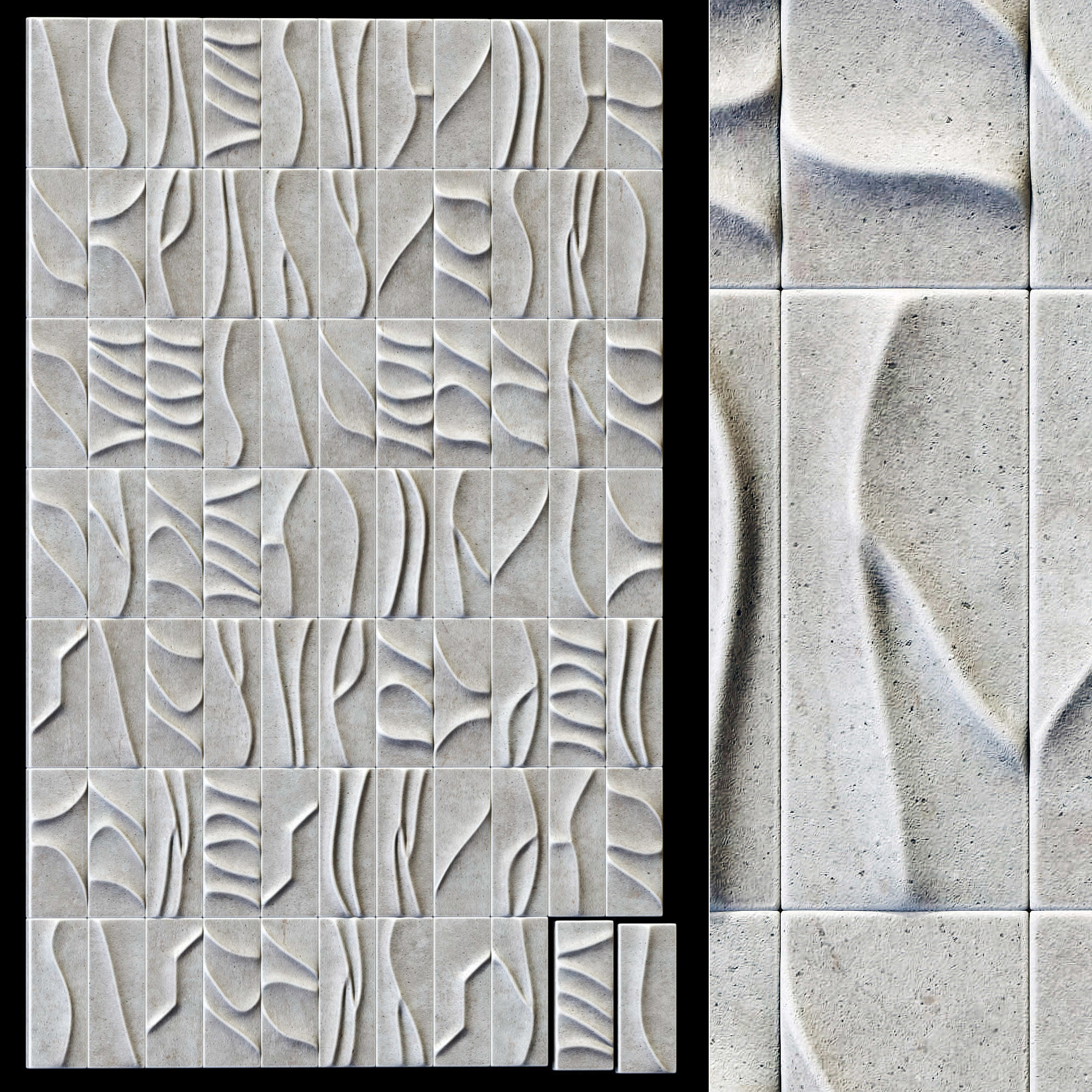 Tile line curve decor n1 3D model | CGTrader