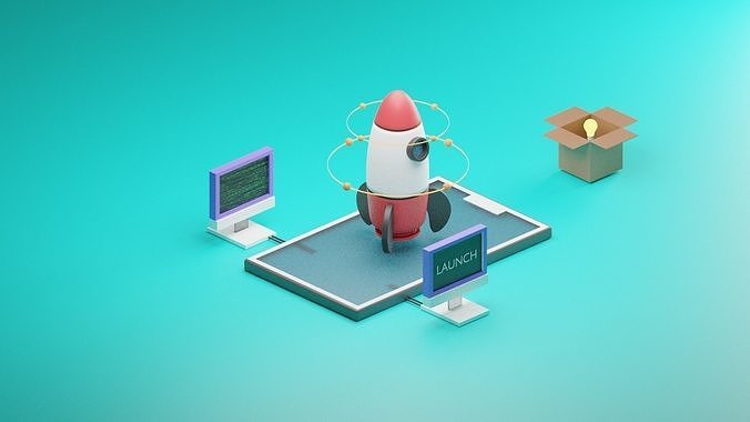 Low poly Rocket free 3D model | CGTrader