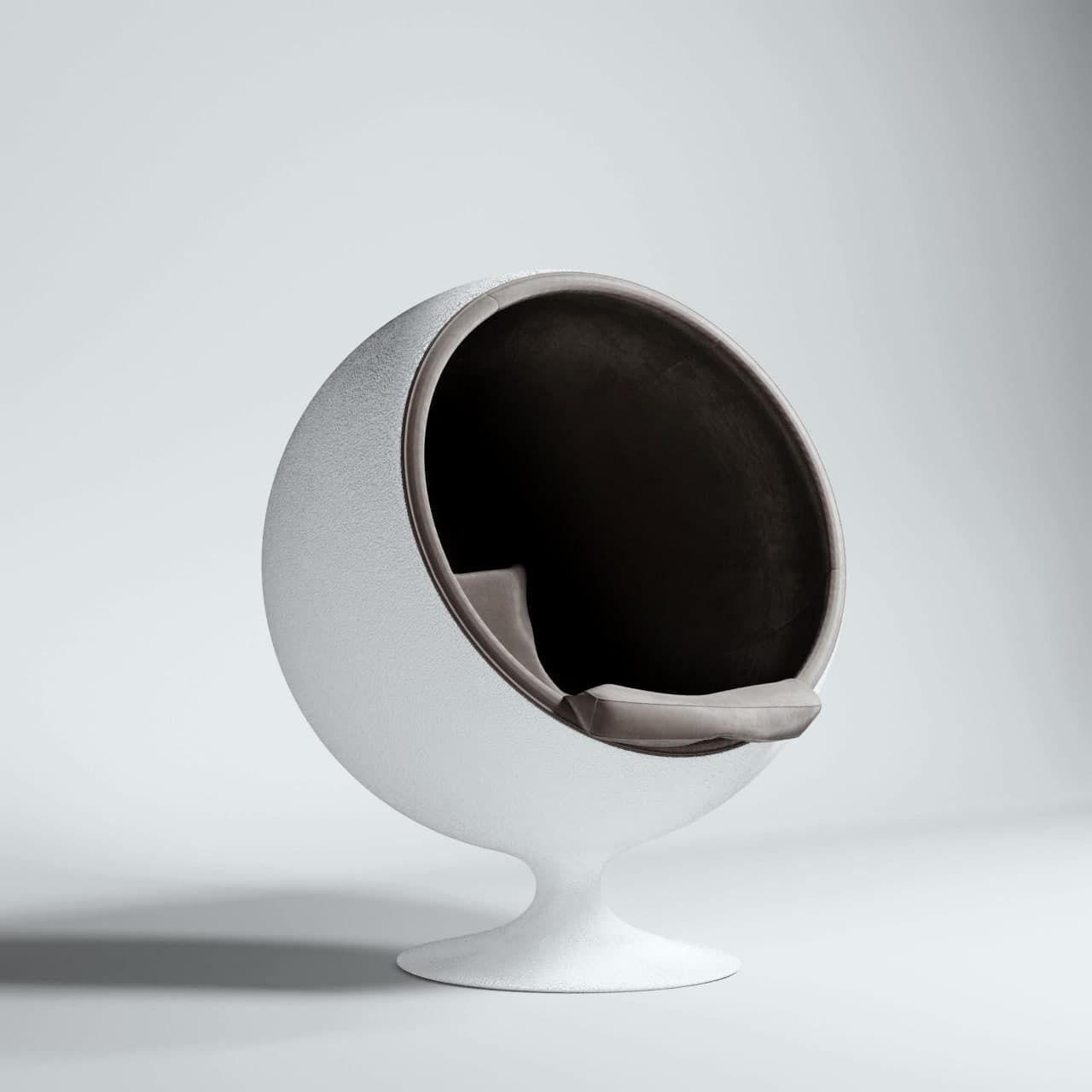 Round set two sphere chairs 3D model | CGTrader