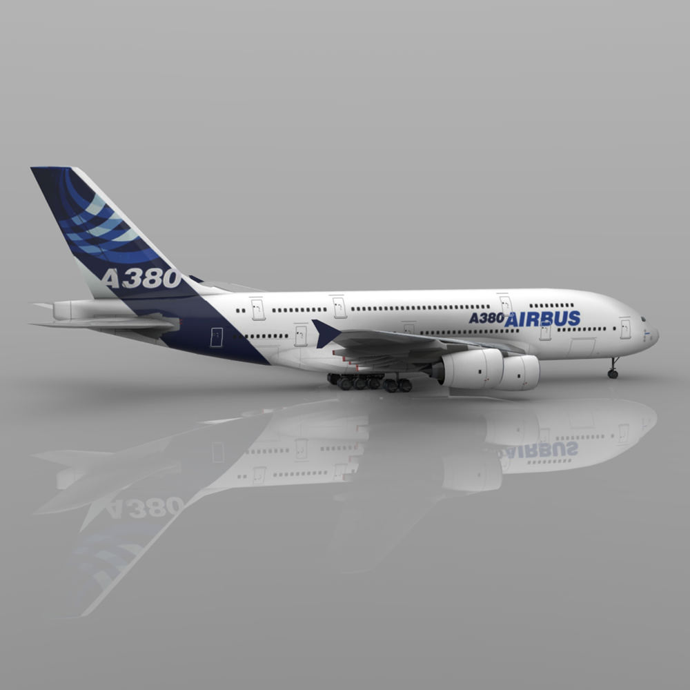 Airbus A380 3D Model Game ready .obj - CGTrader.com