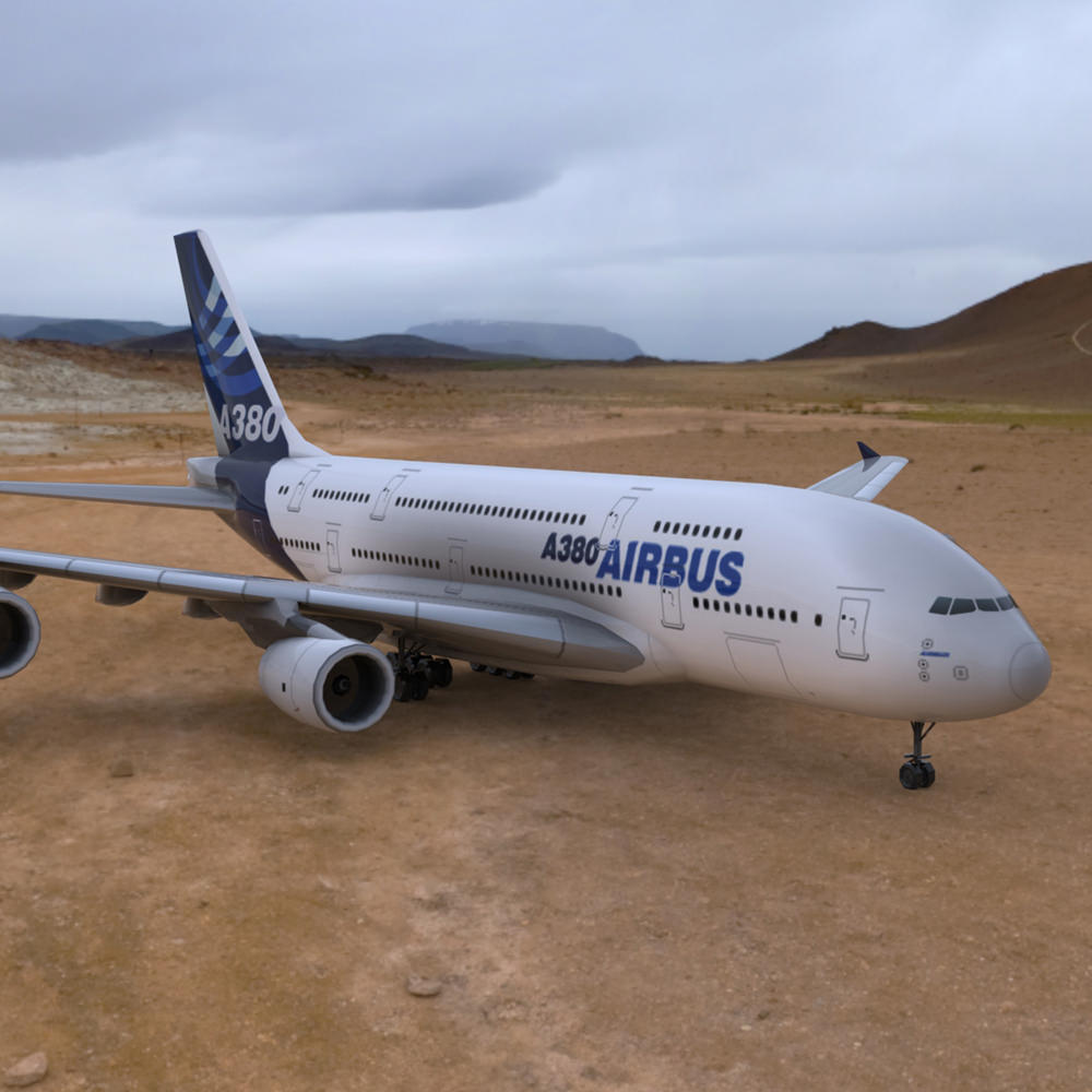Airbus A380 3D Model Game ready .obj - CGTrader.com