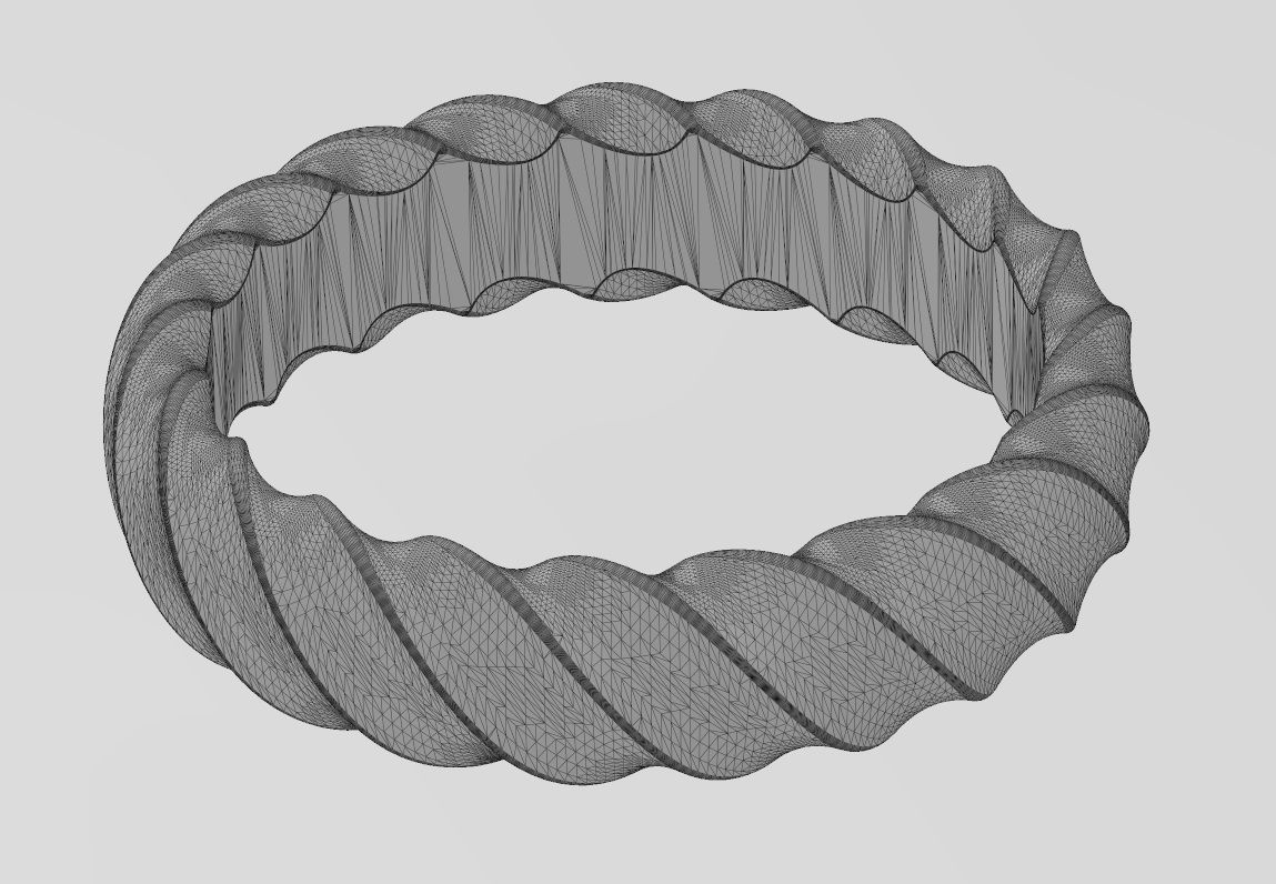 Wide twist motif band US sizes 5to10 3D model 3D printable | CGTrader