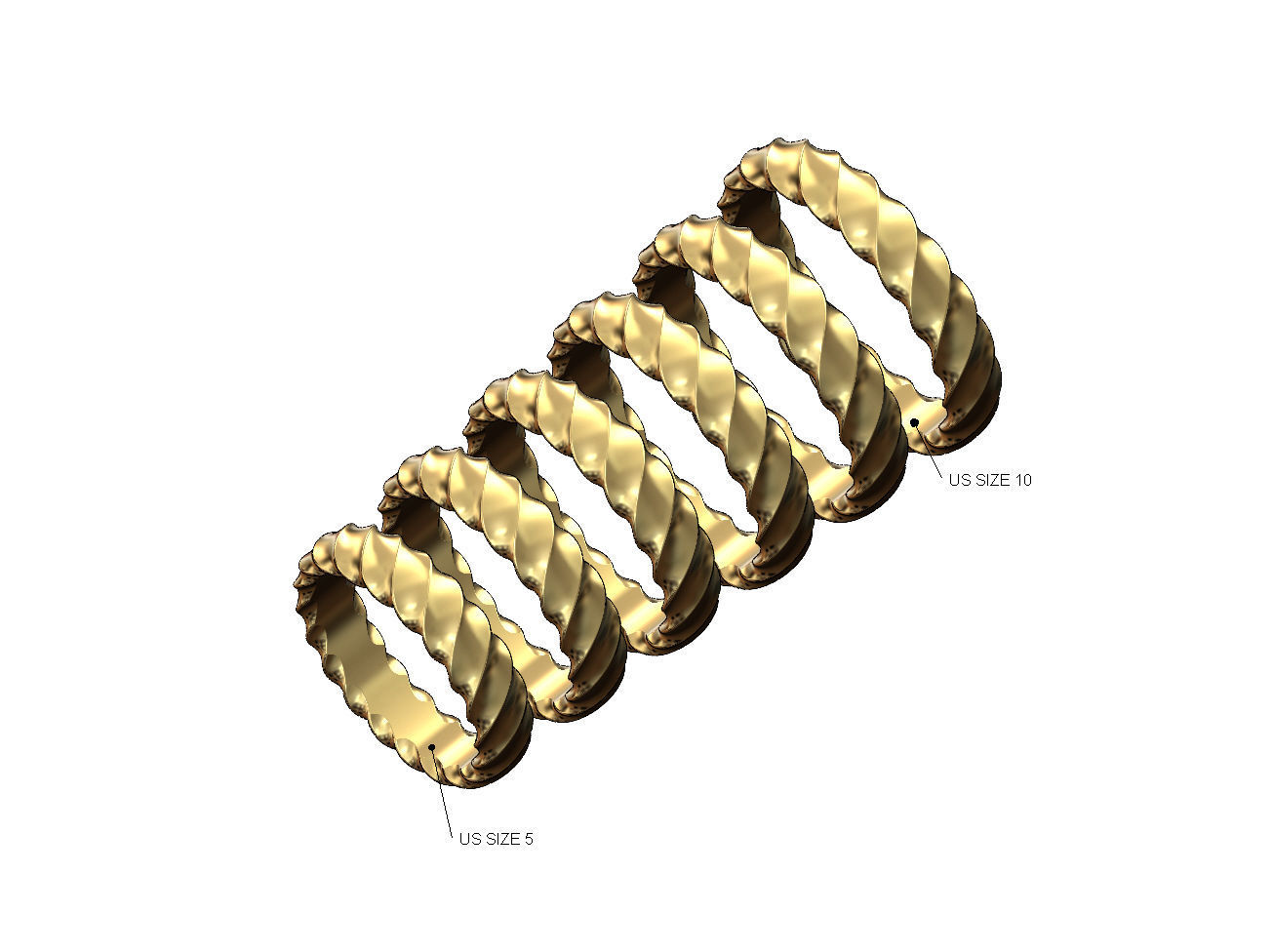 Wide twist motif band US sizes 5to10 3D model 3D printable | CGTrader