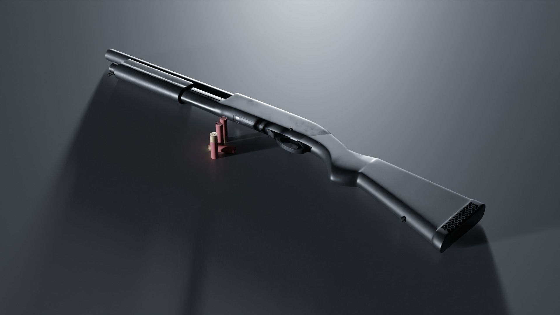 CM350 Shotgun free 3D model | CGTrader