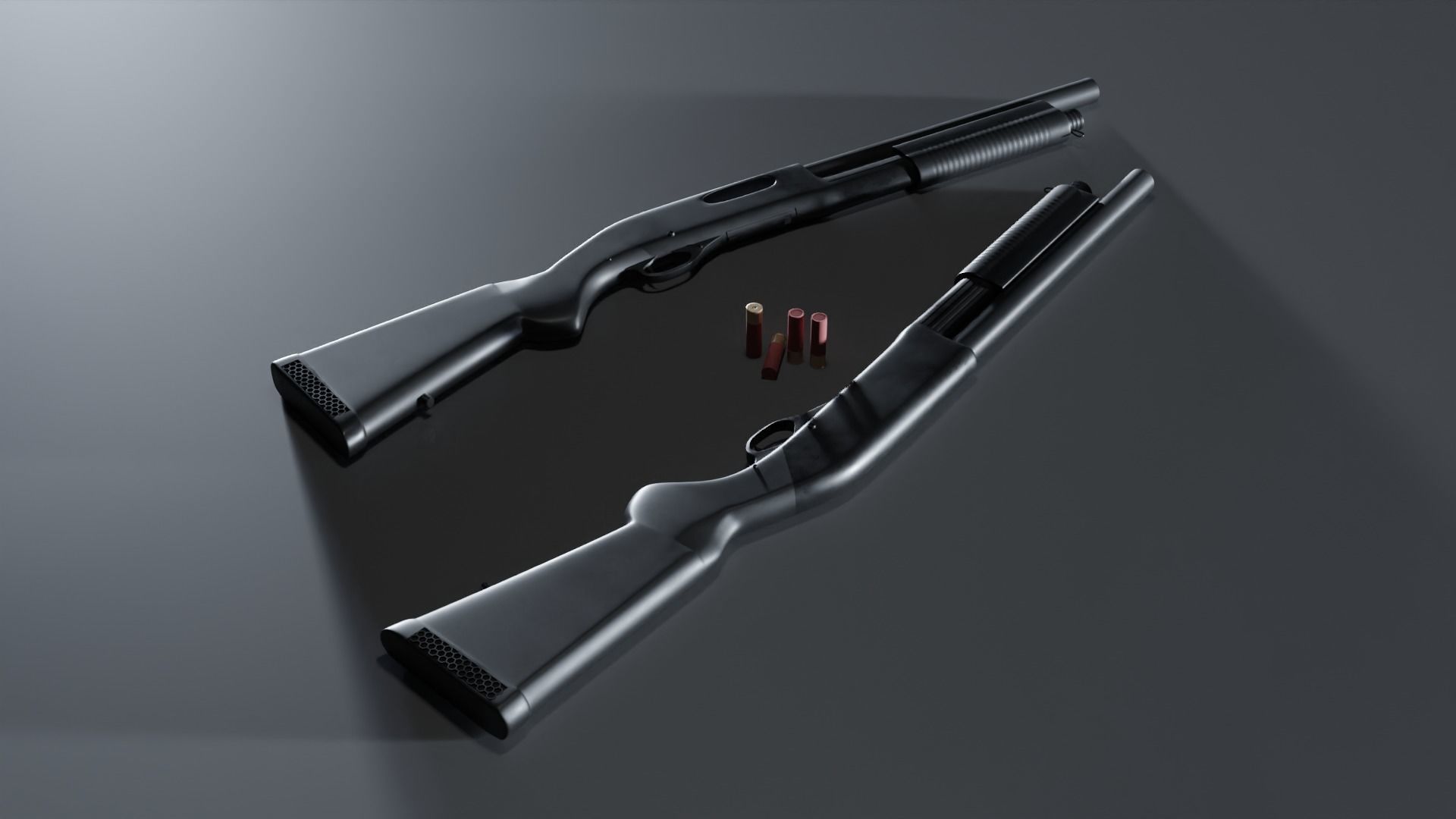 CM350 Shotgun free 3D model | CGTrader