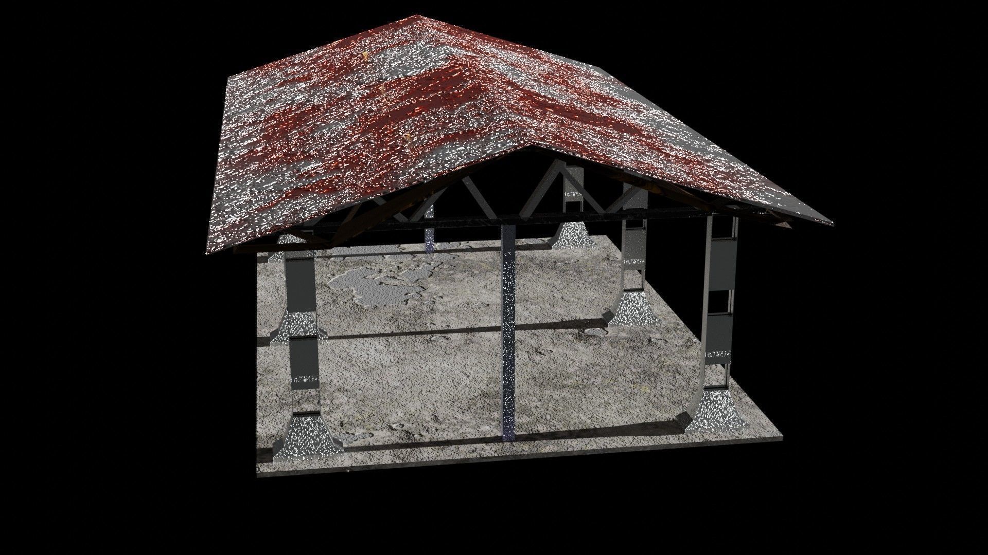 3D model 137Free Roof Game Ready - Low Poly 3d Modeler VR / AR / low ...