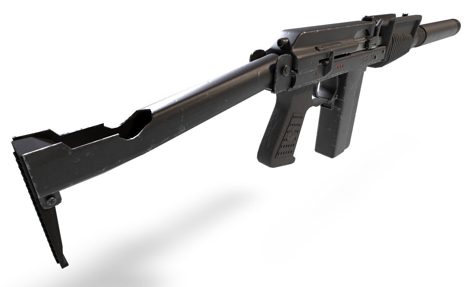 3D model Low-poly model of rifle 9A-91 with silencer VR / AR / low-poly ...