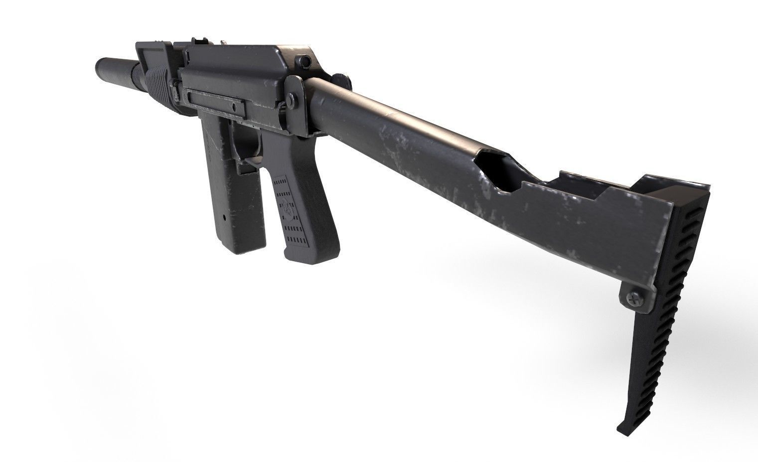 3D model Low-poly model of rifle 9A-91 with silencer VR / AR / low-poly ...