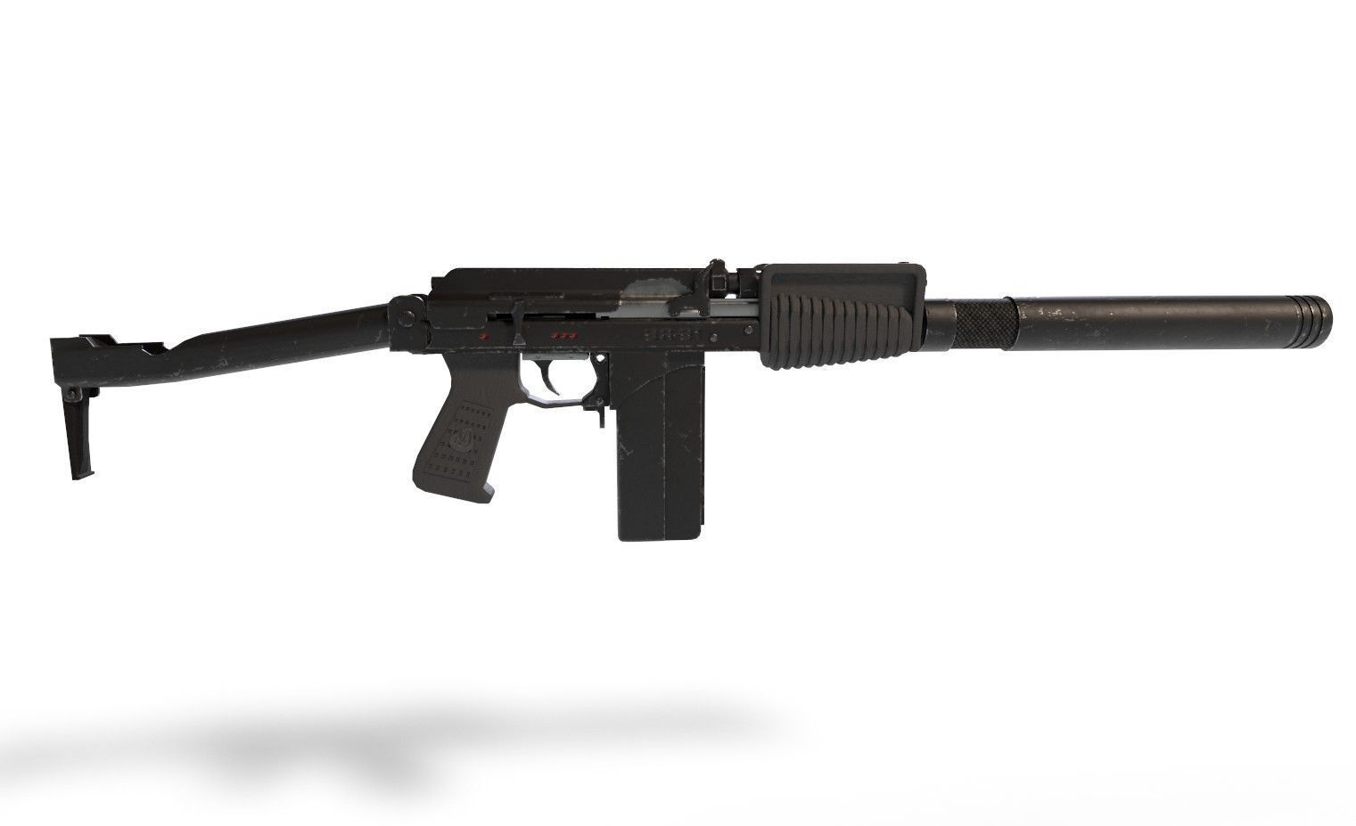 3D model Low-poly model of rifle 9A-91 with silencer VR / AR / low-poly ...