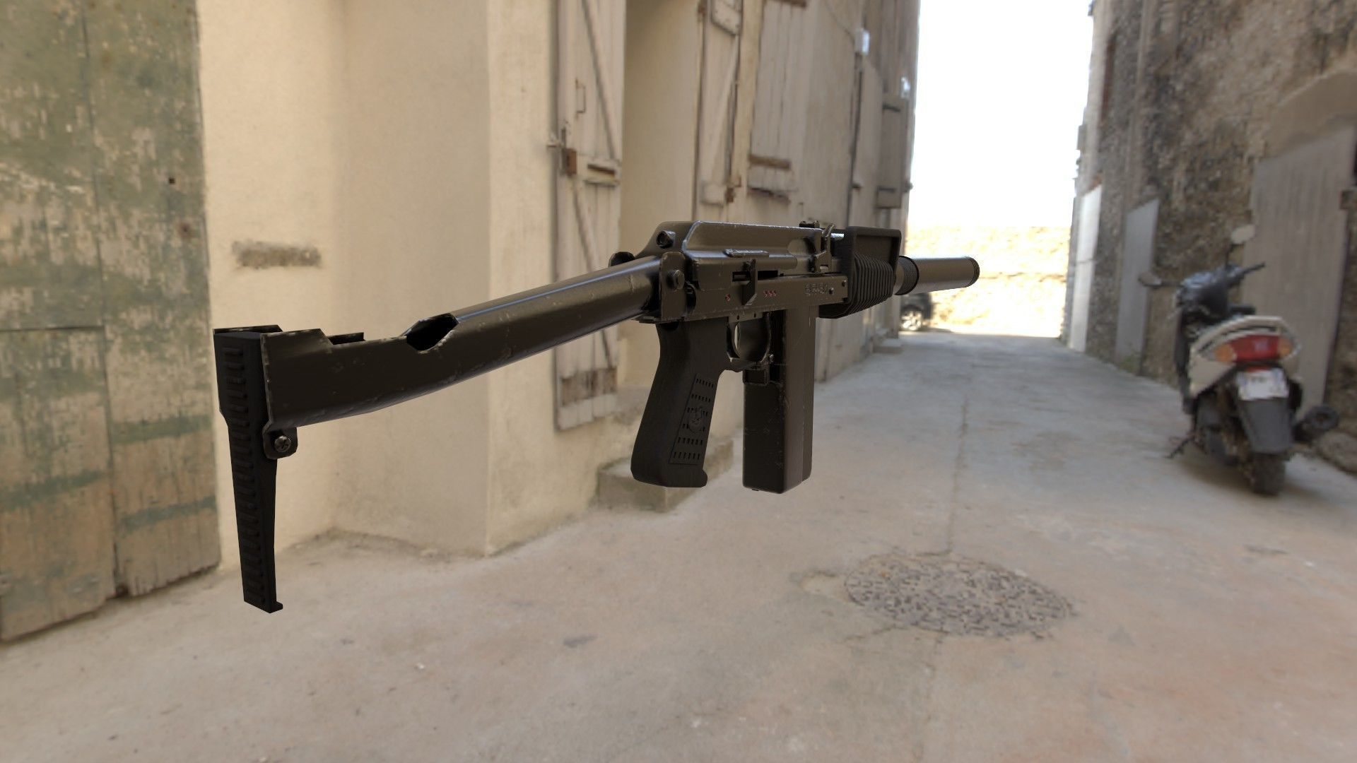 3D model Low-poly model of rifle 9A-91 with silencer VR / AR / low-poly ...