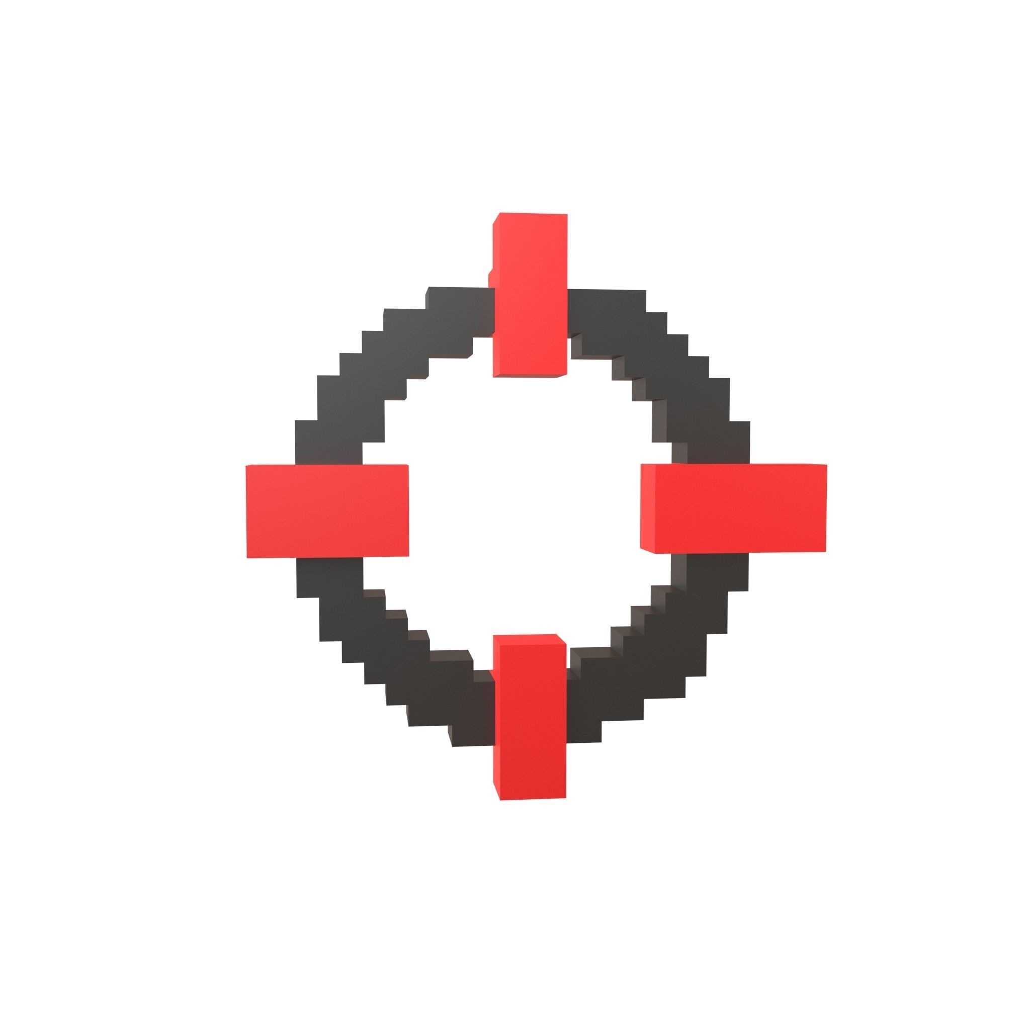 3D model Pixel Crosshair Symbol v1 001 VR / AR / low-poly | CGTrader