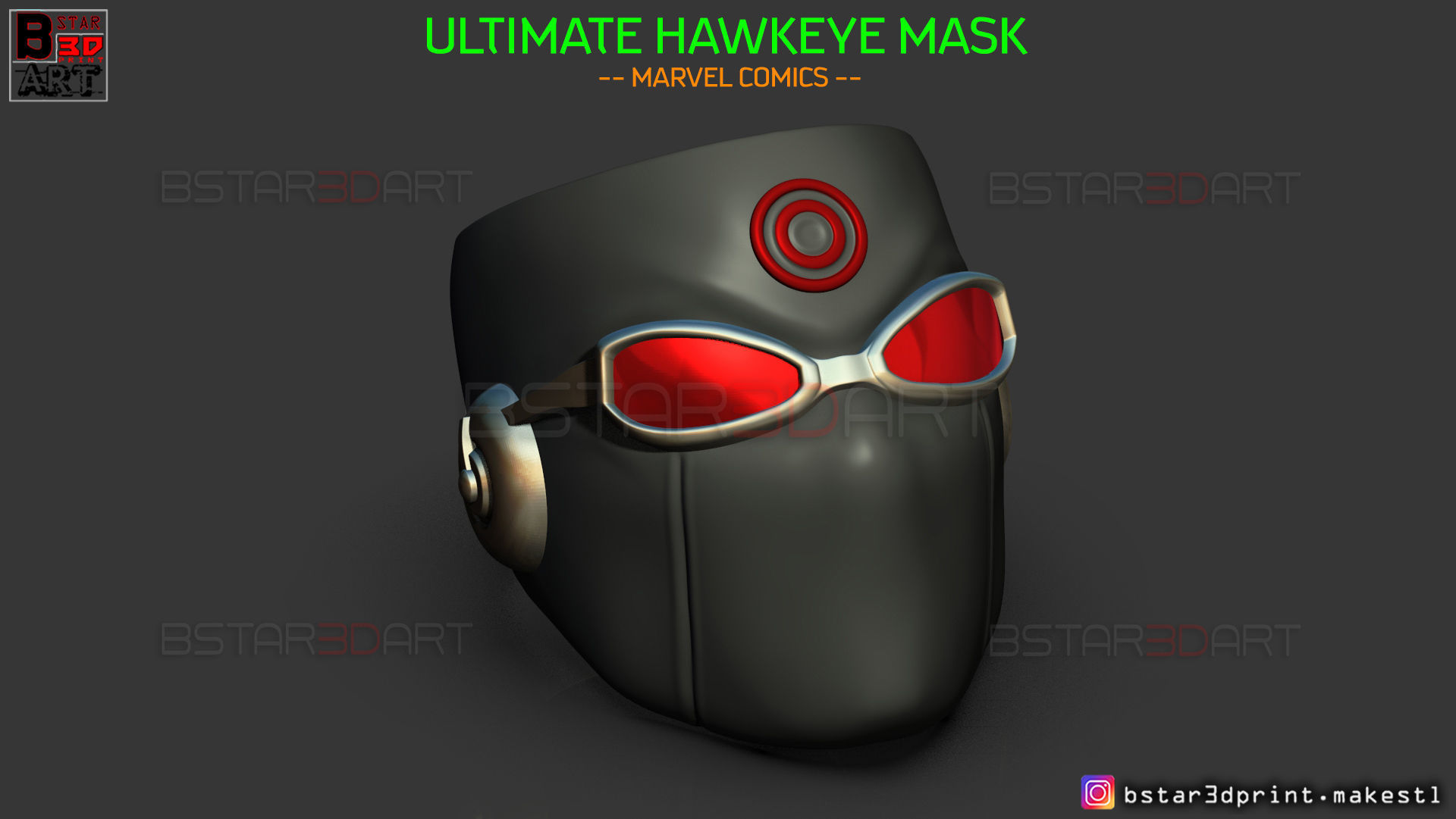 Ultimate Hawkeye Mask - Marvel Comics Cosplay 3D model 3D printable ...