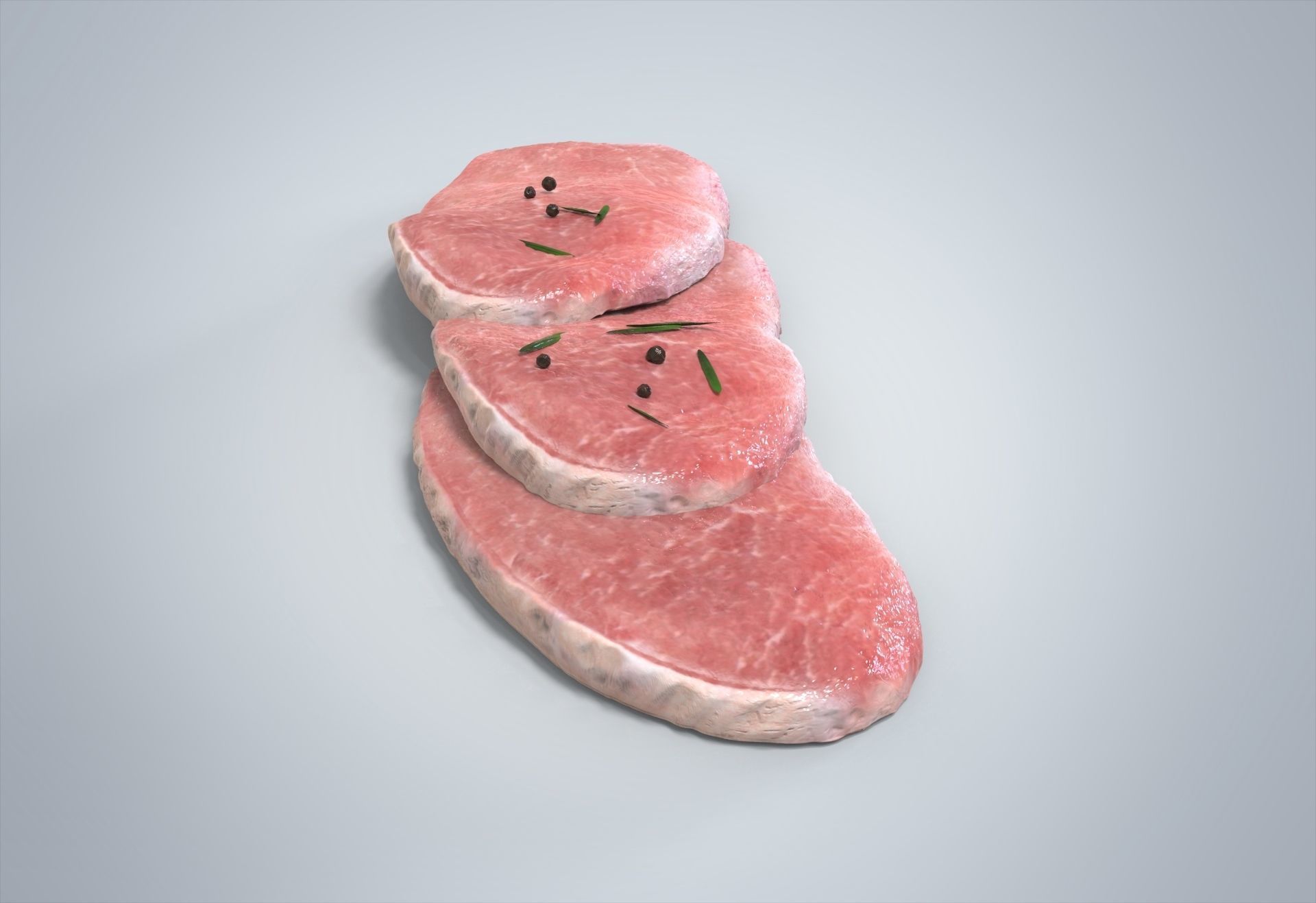 Pork chop 3d food modell 3D model | CGTrader