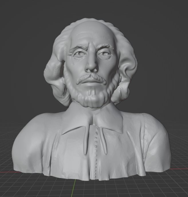 William Shakespeare 3D model 3D printable | CGTrader