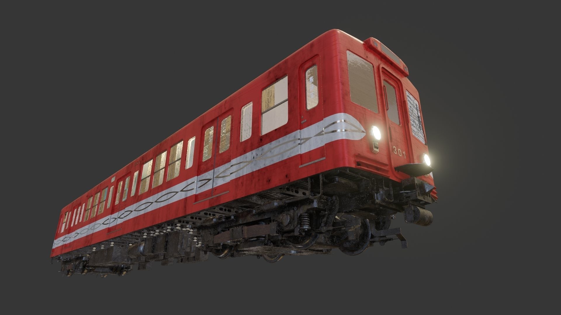 Mitsubishi Eidan Series 300 Subway Train 3D model | CGTrader