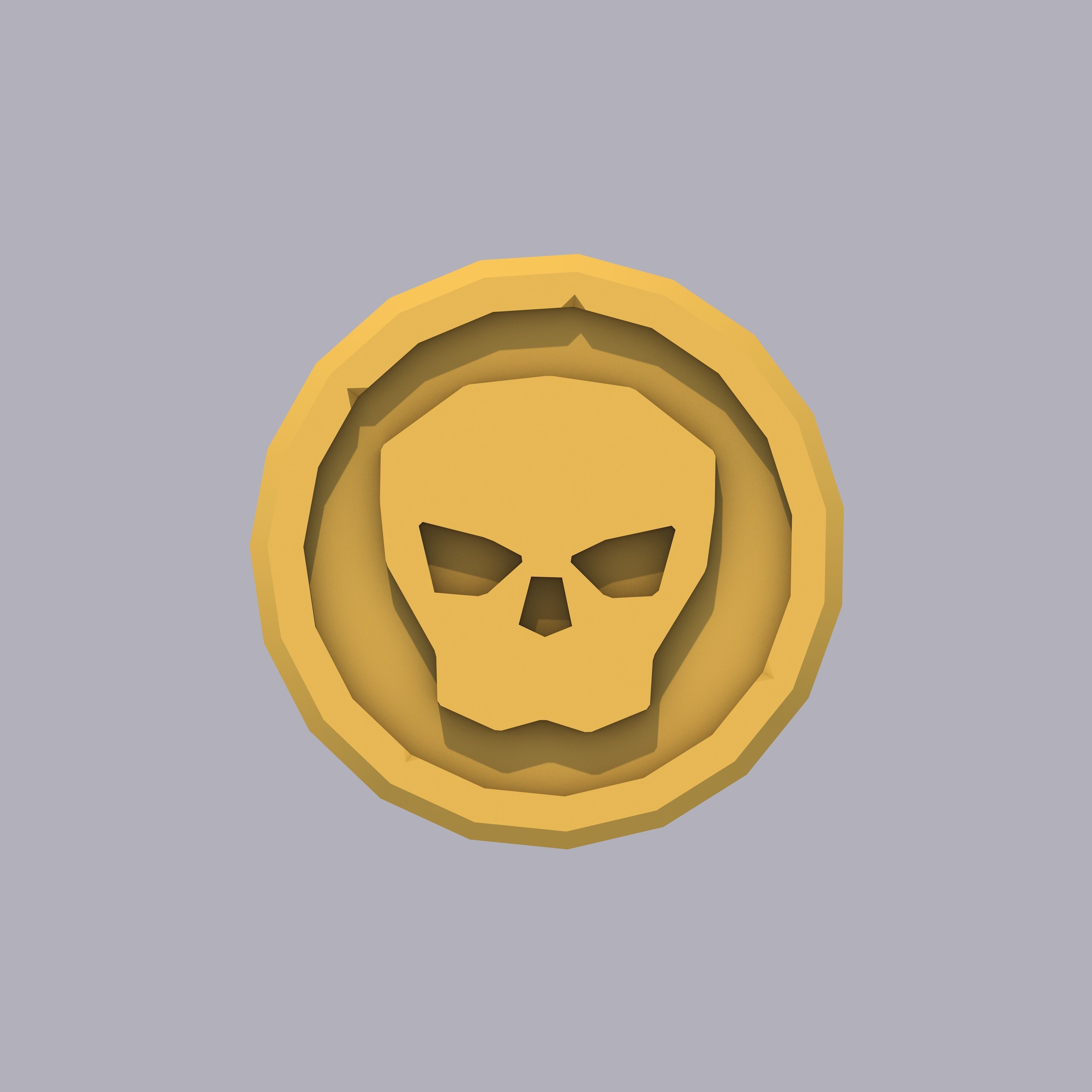 3D model Lowpoly Gold Skull Coin VR / AR / low-poly | CGTrader