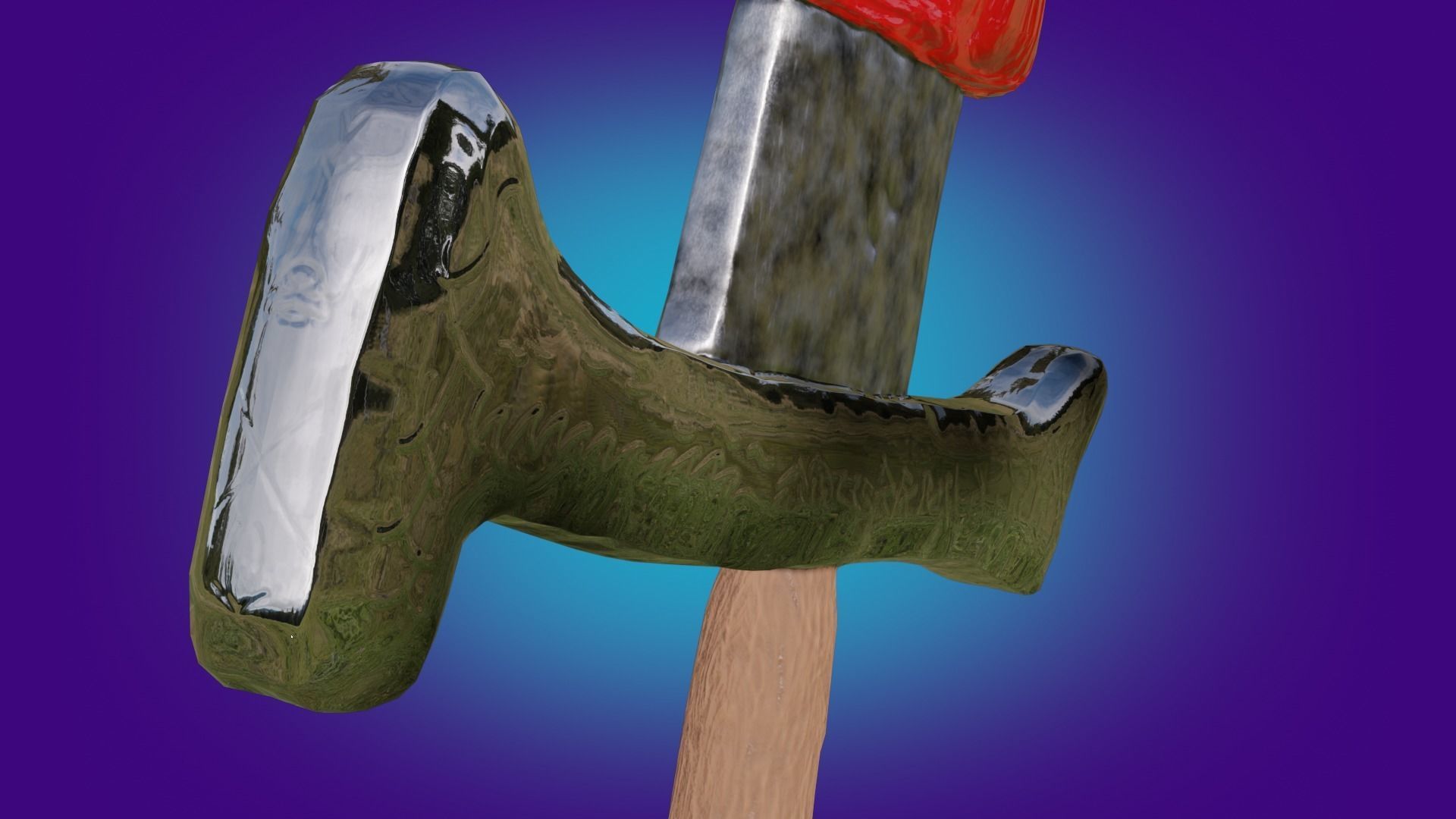 3D model Stylized sword weapon with ruby overlays PBR low-poly game ...