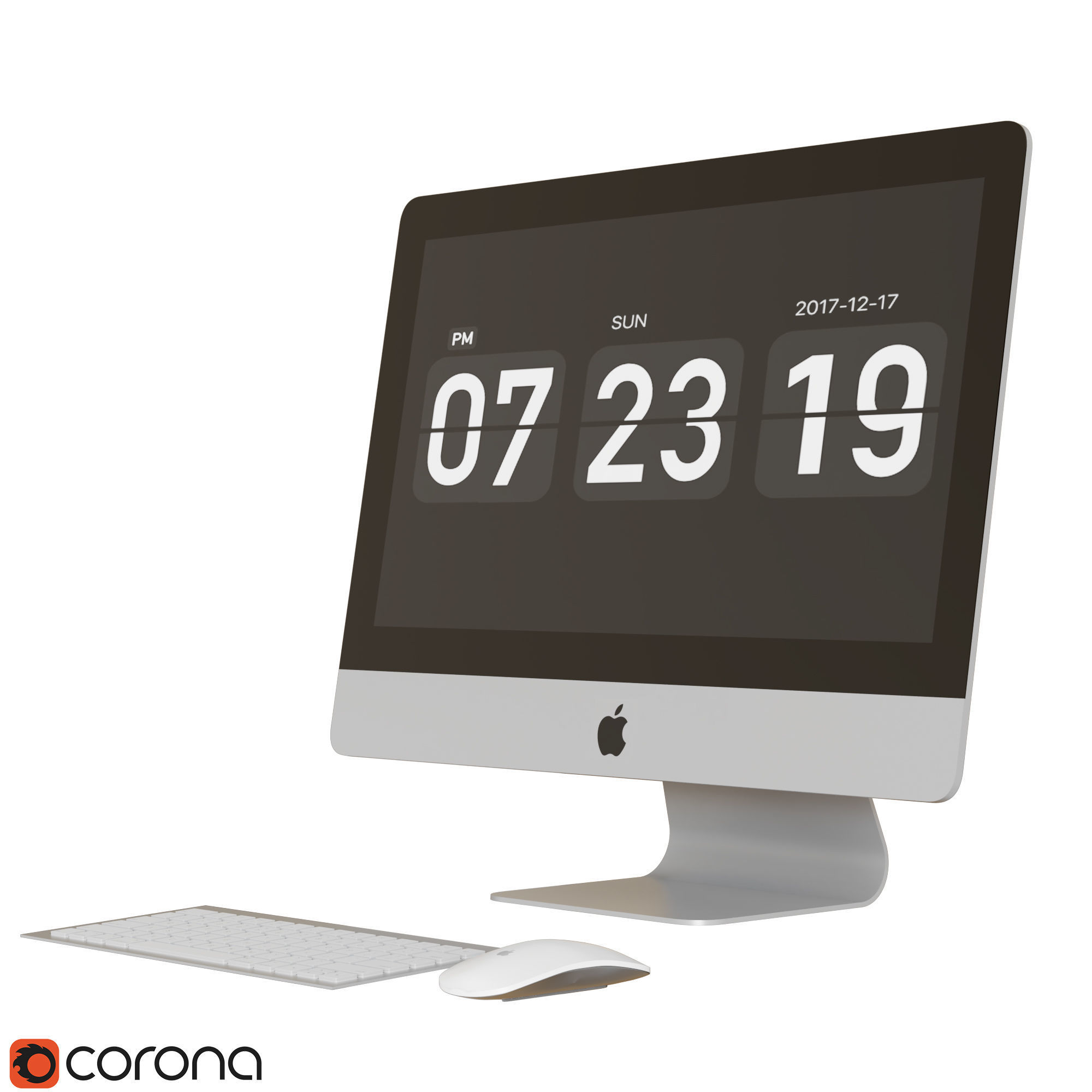 iMac1 corona clock - imac 3D model | CGTrader