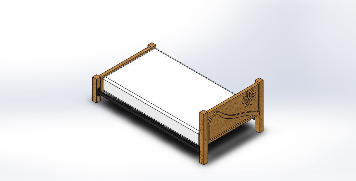 Simple Bed Design in Solidworks 3D model | CGTrader