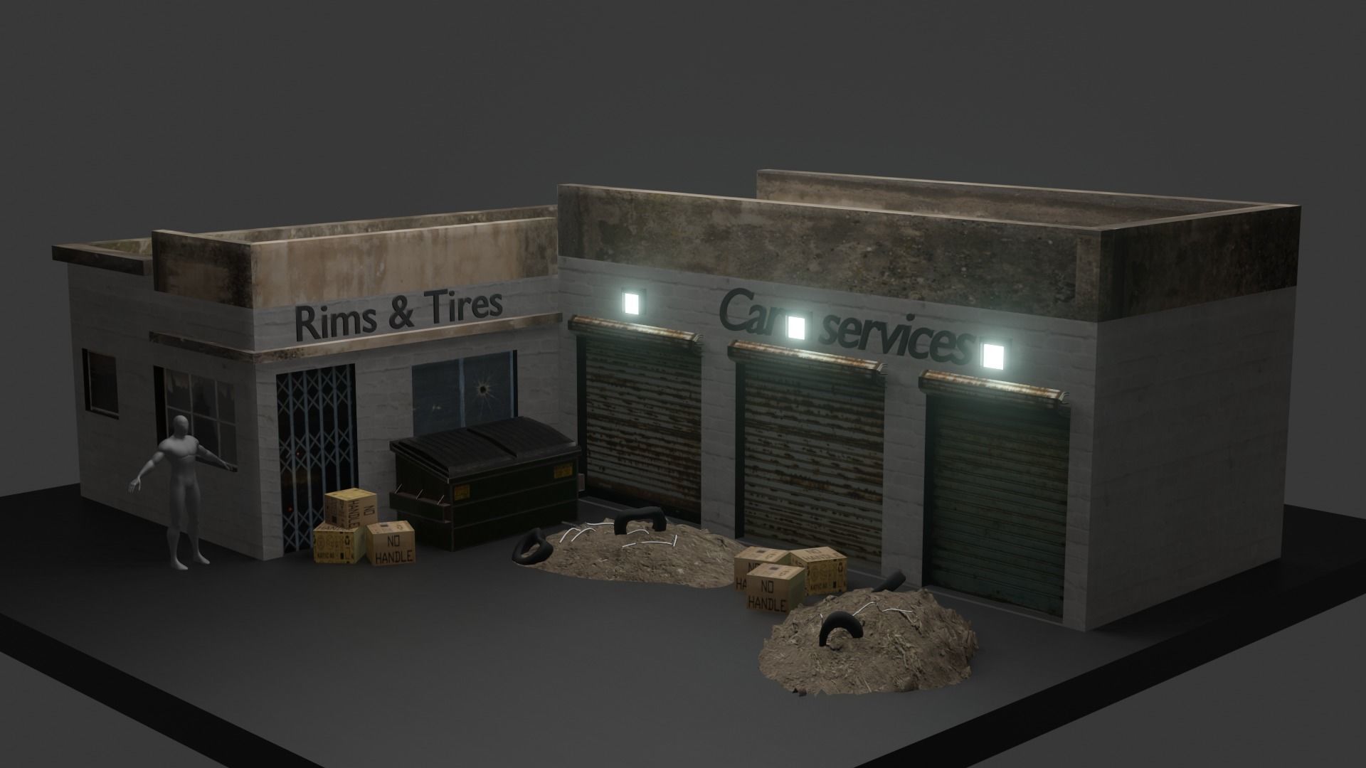 Game ready 5 buildings building free VR / AR / low-poly 3D model | CGTrader