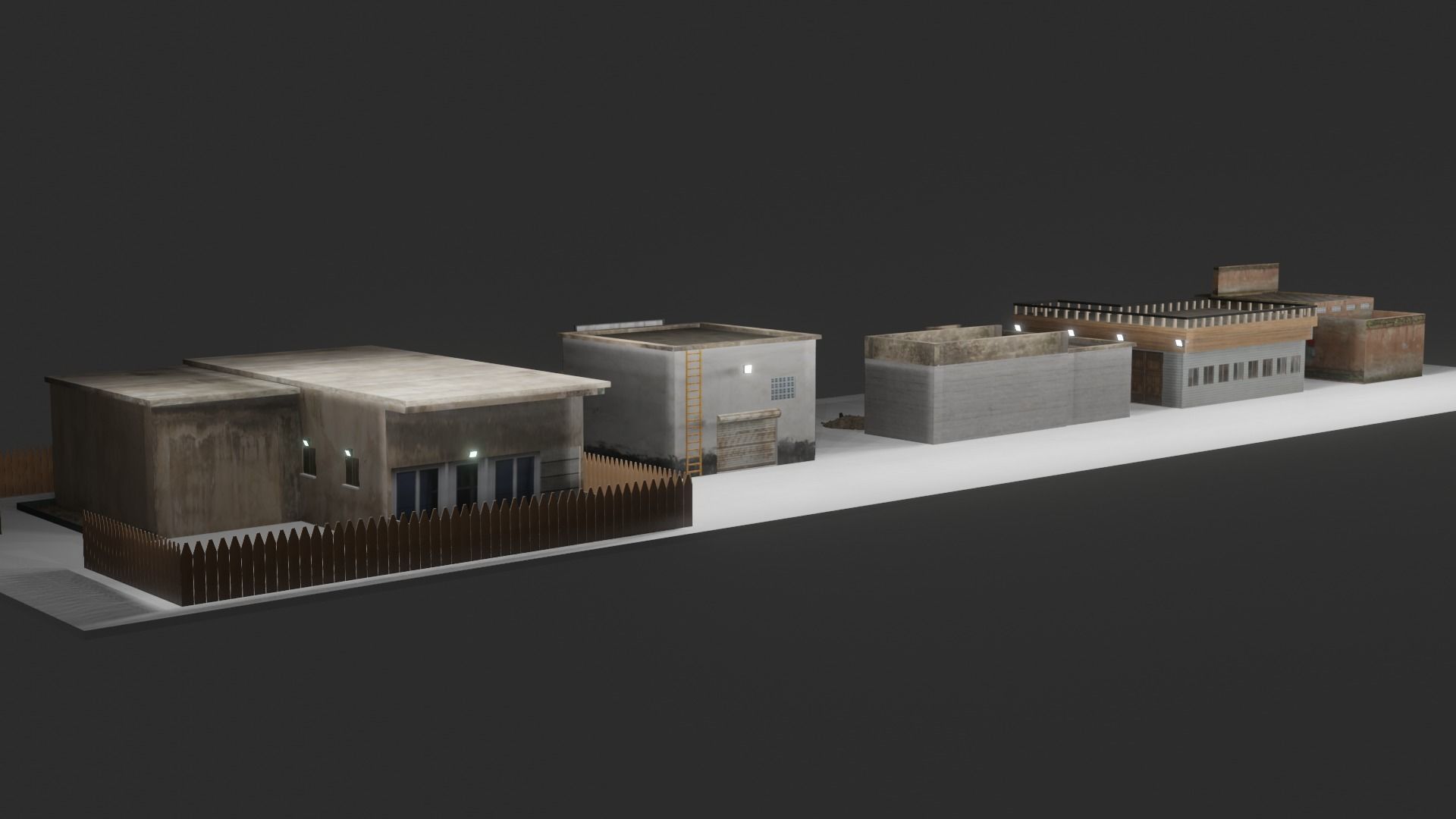 Game ready 5 buildings building free VR / AR / low-poly 3D model | CGTrader