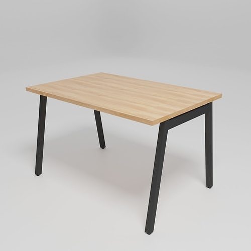 OGI M - Rectangular melamine-faced chipboard workstation desk - free 3D ...