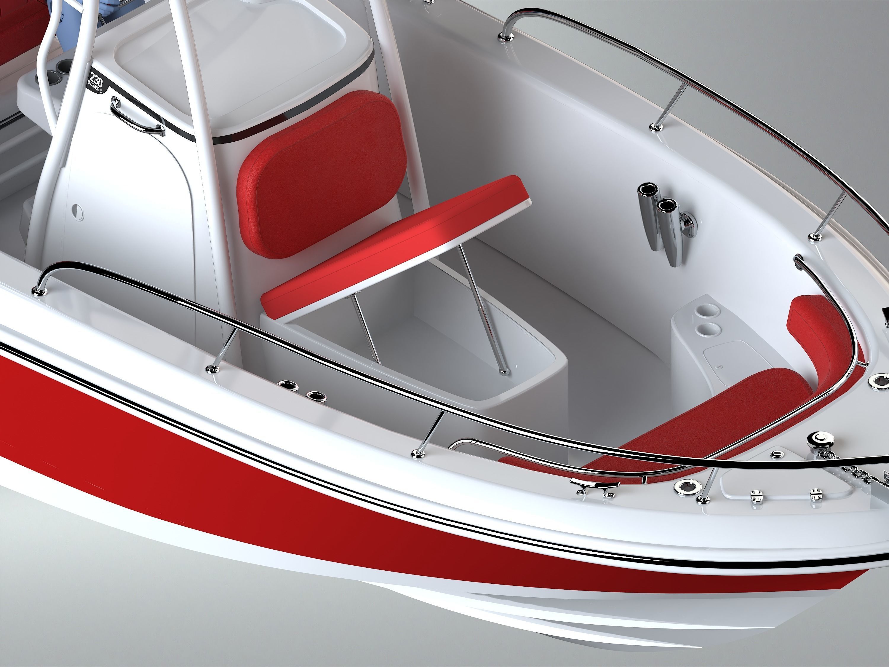 Boston Whaler Concept Design Center Console Boat 3D model | CGTrader