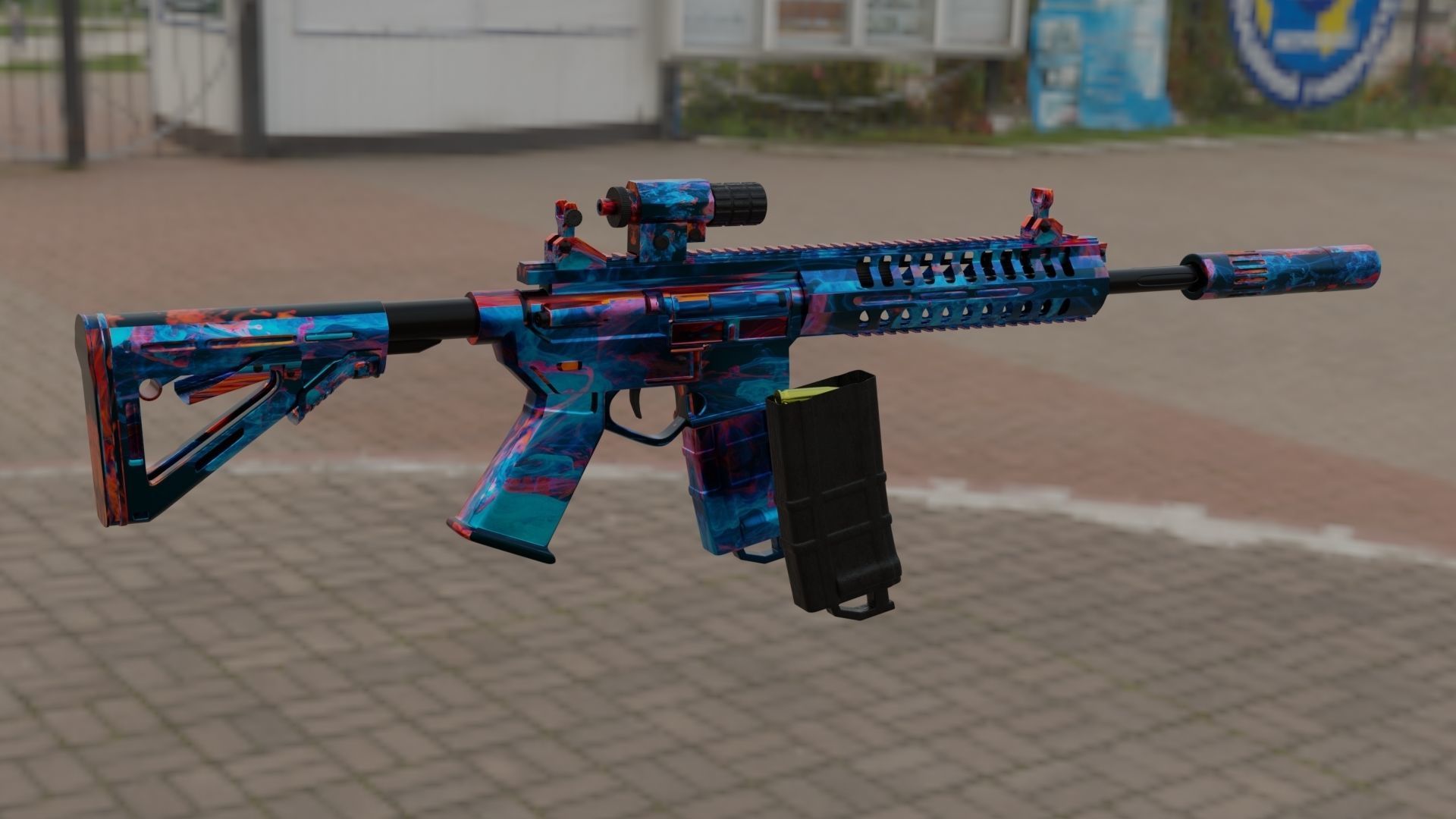 P-416 airsoft rifle with paint job free VR / AR / low-poly 3D model ...