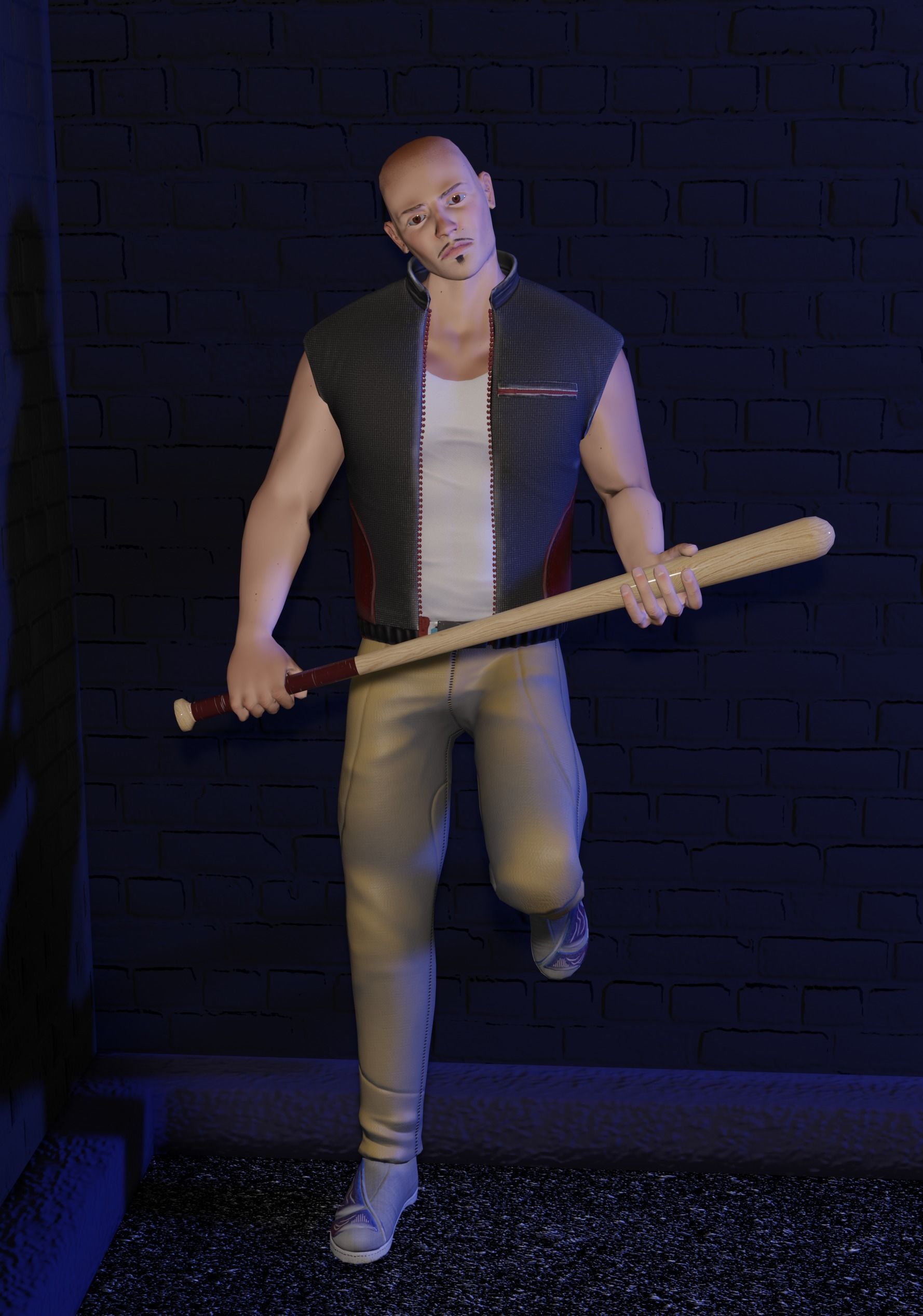 Human bold character and vest free VR / AR / low-poly 3D model | CGTrader