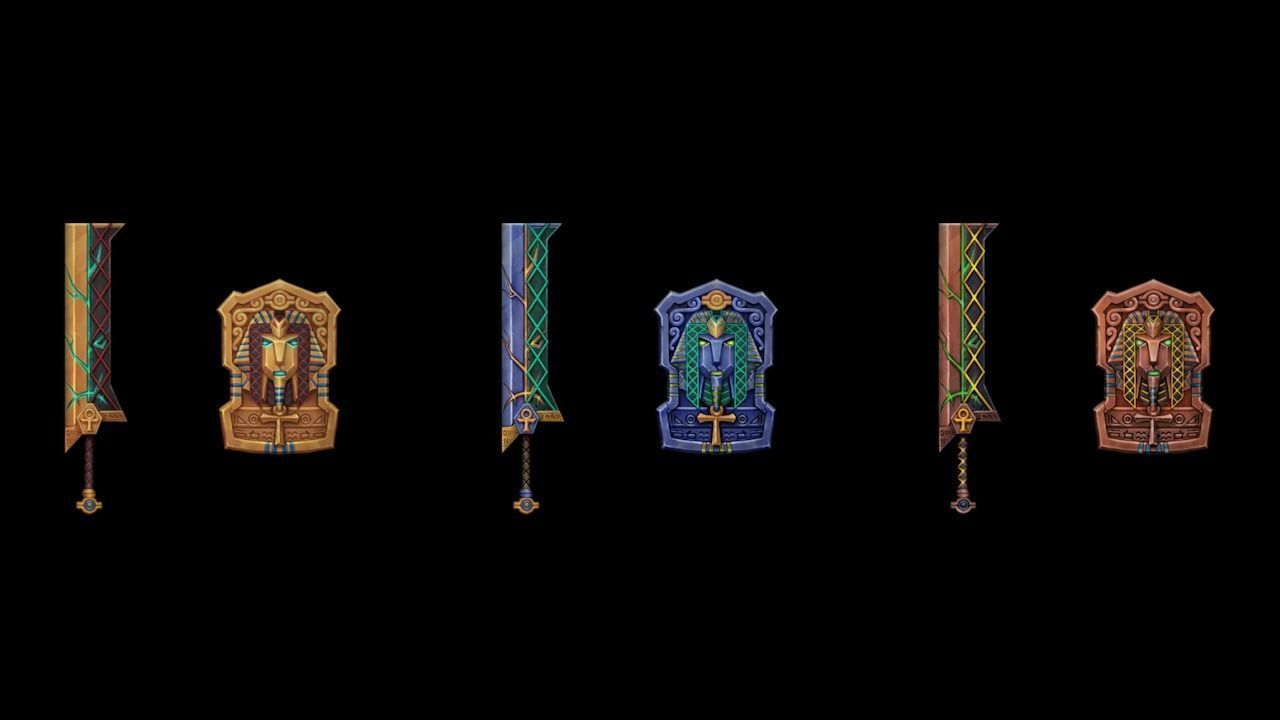 3D model Pharaoh Relic - Sword and Shield VR / AR / low-poly | CGTrader