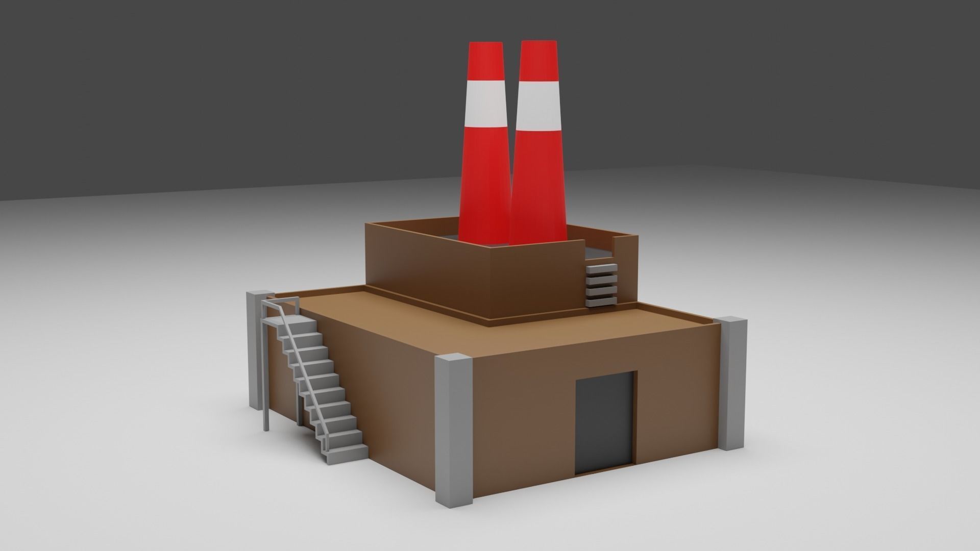 Factory with chimneys free VR / AR / low-poly 3D model | CGTrader