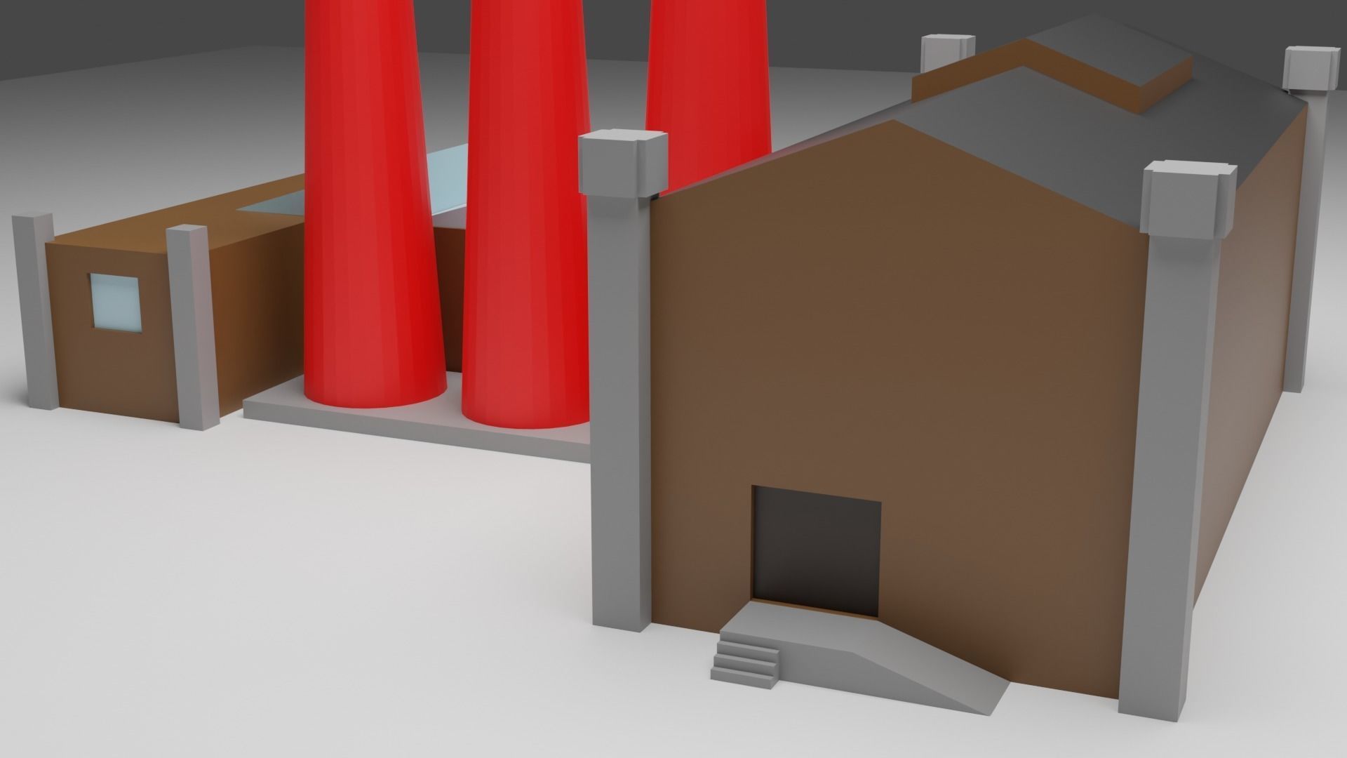 Factory with chimneys free VR / AR / low-poly 3D model | CGTrader